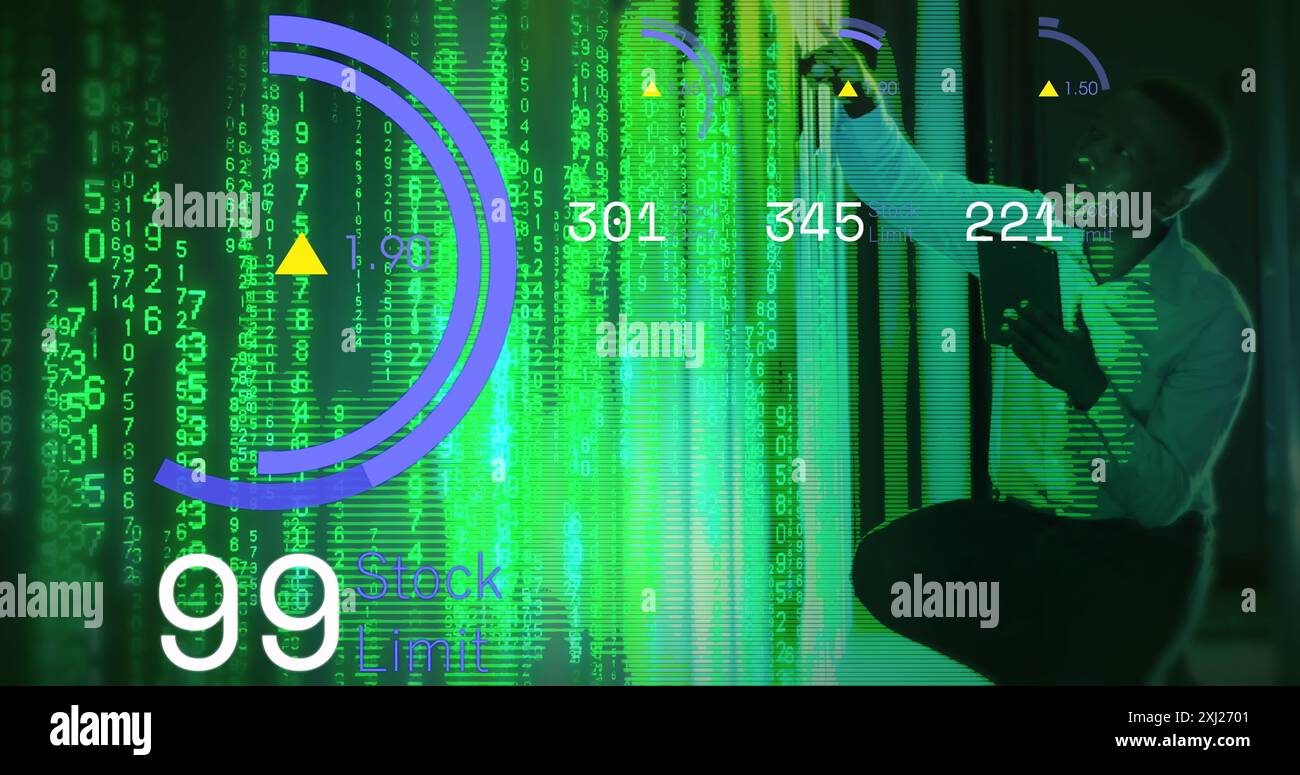 Image of data processing with african american it technician by ...