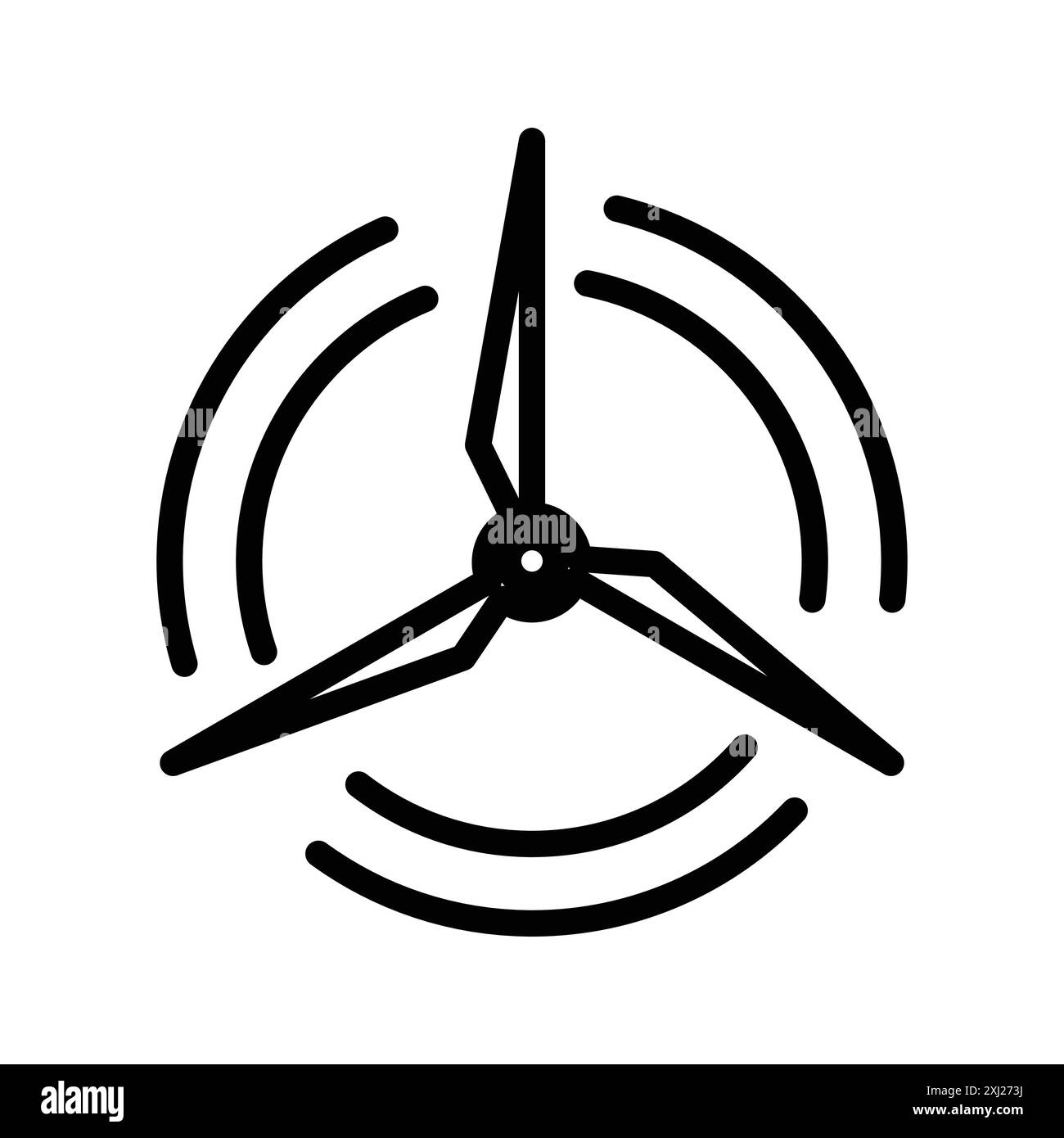 Wind turbine icon linear logo mark set collection in black and white ...