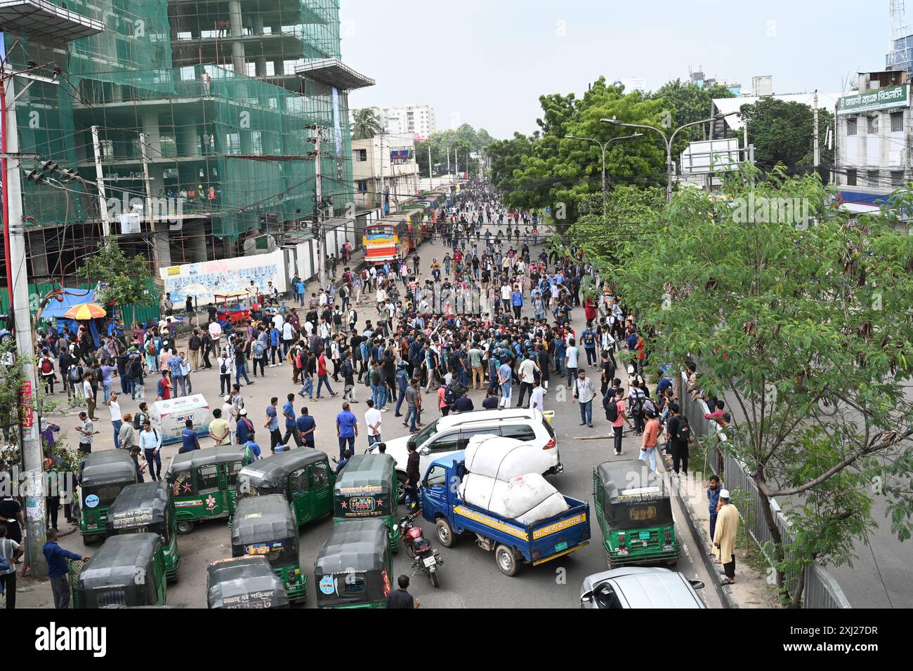 Anti-quota protesters shouting slogans during block a road ...