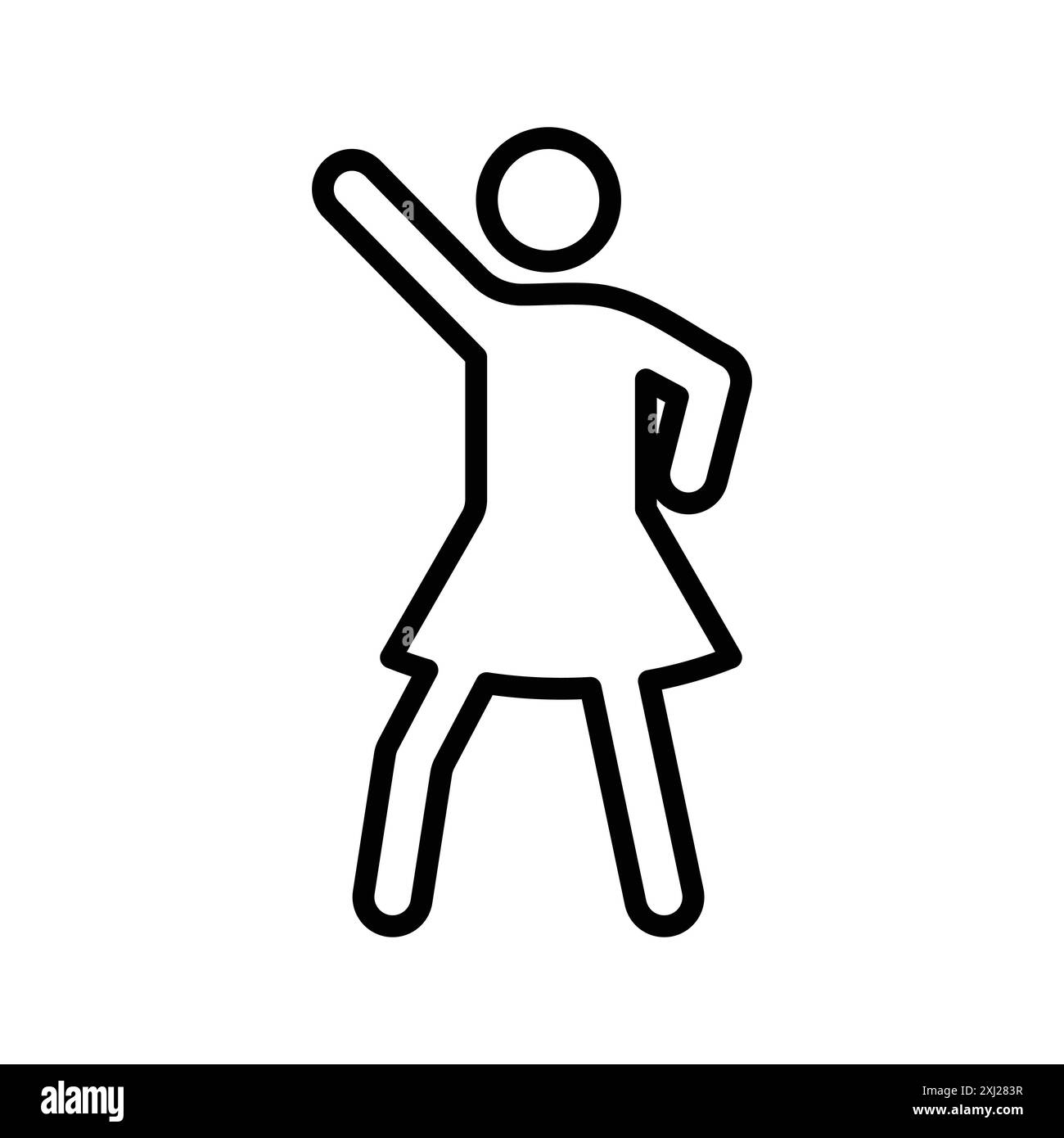 woman dancing icon linear logo mark set collection in black and white ...