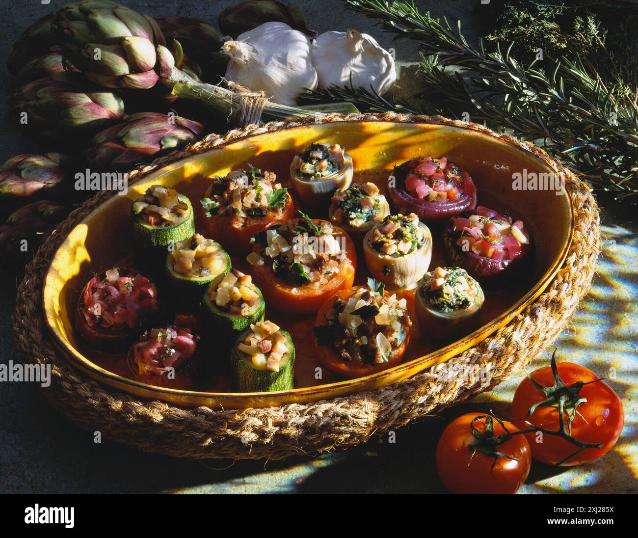 Provençal-style stuffed vegetables Stock Photo - Alamy
