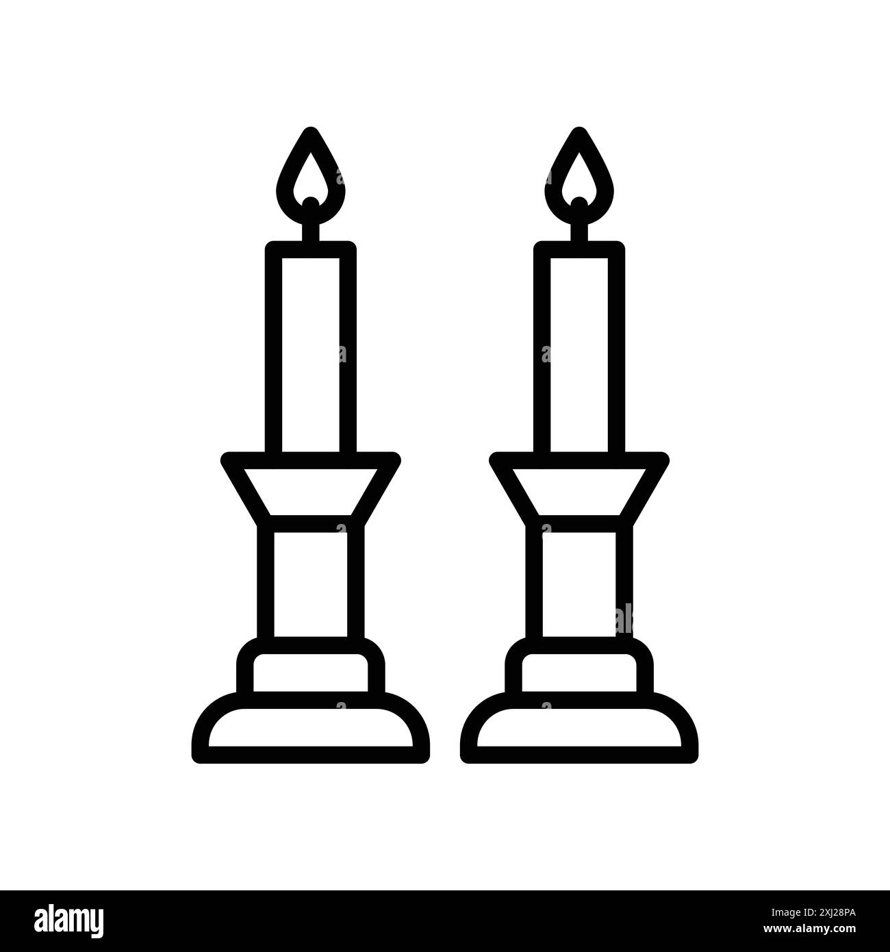 Shabbat candles icon linear logo mark set collection in black and white for web Stock Vector ...