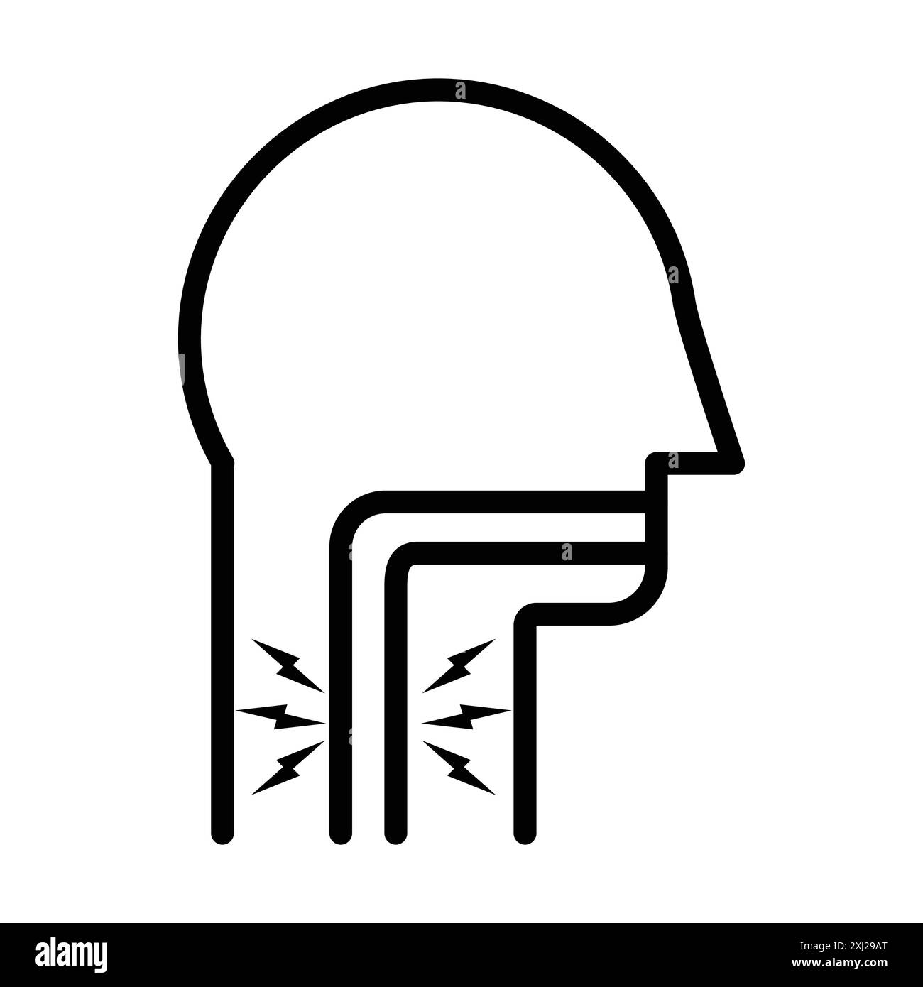 Sore throat icon linear logo mark set collection in black and white for ...