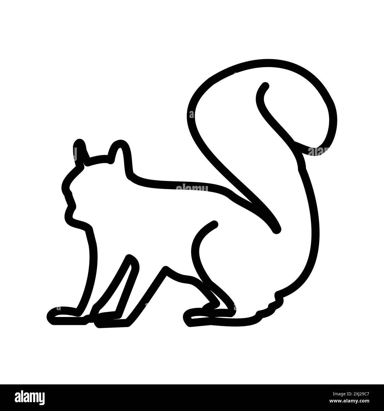Squirrel Icon Linear Logo Mark Set Collection In Black And White For Web Stock Vector Image