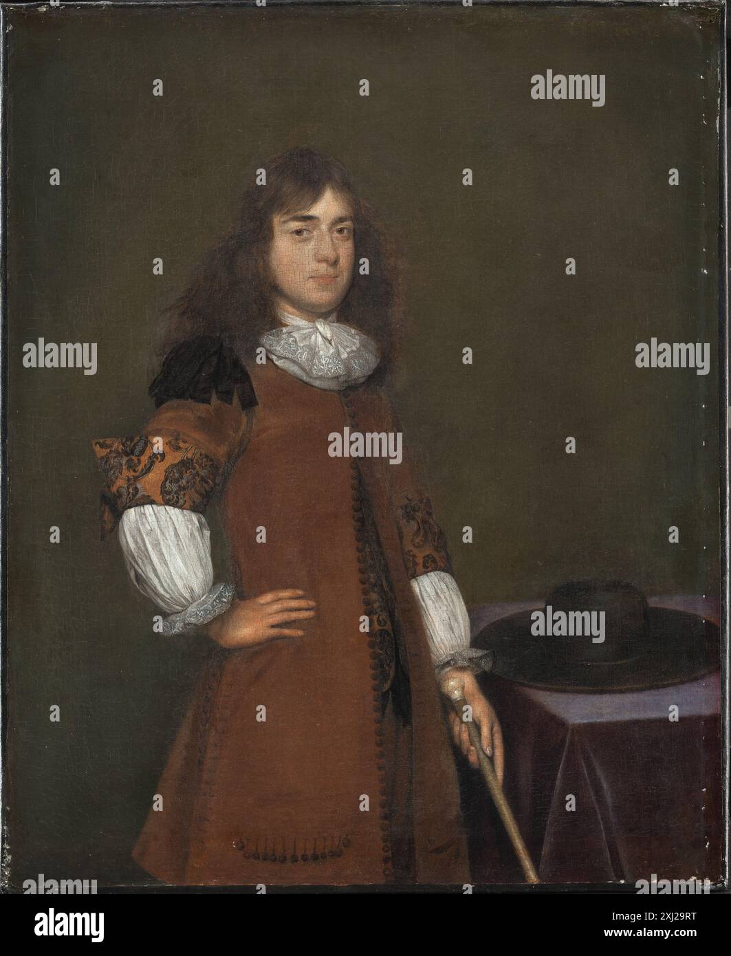 A painting by Gerard ter Borch (1617–1681) portraying a man in 17th ...