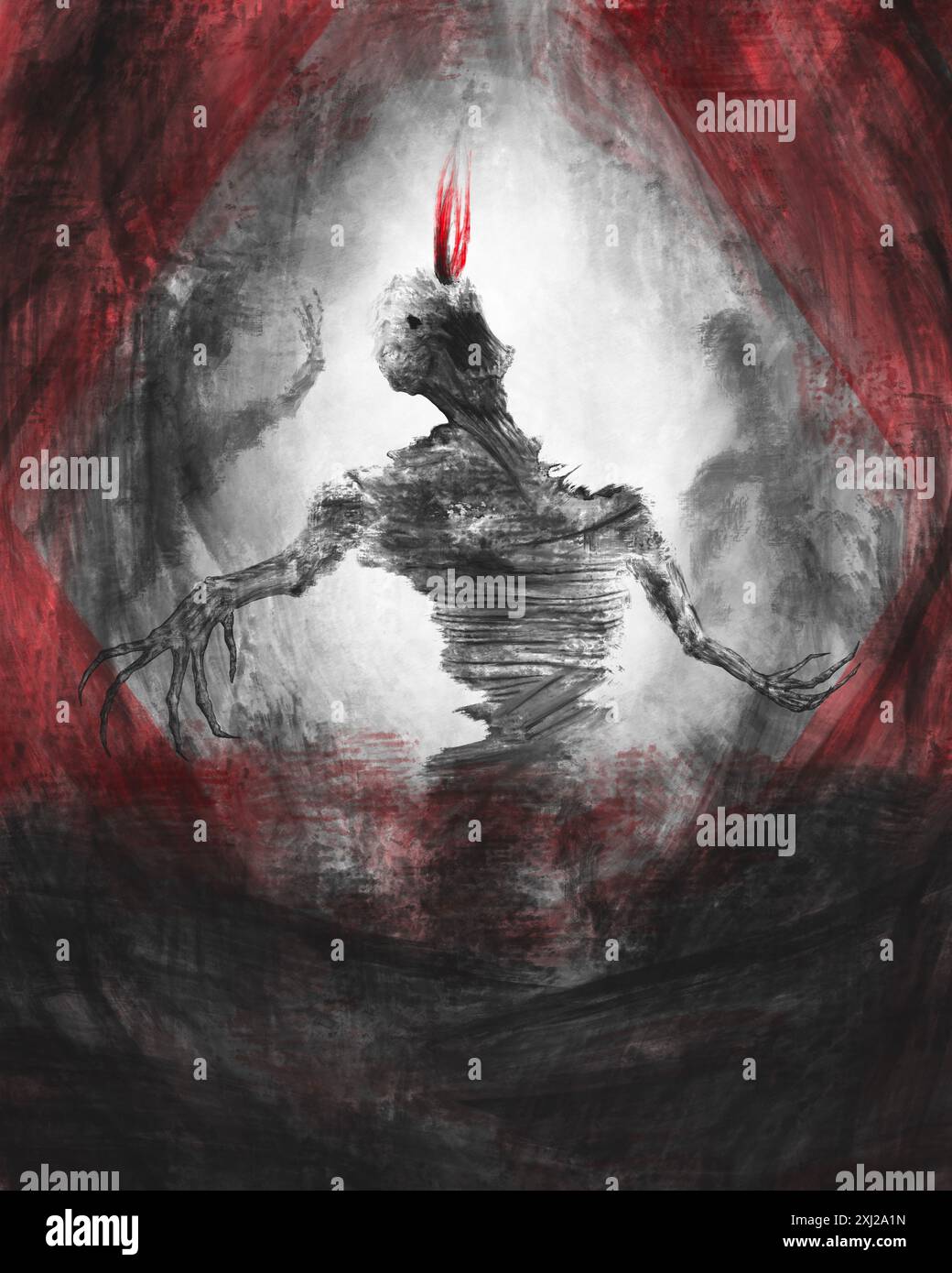 monster skeleton horror fantasy illustration, creepy monsters ...