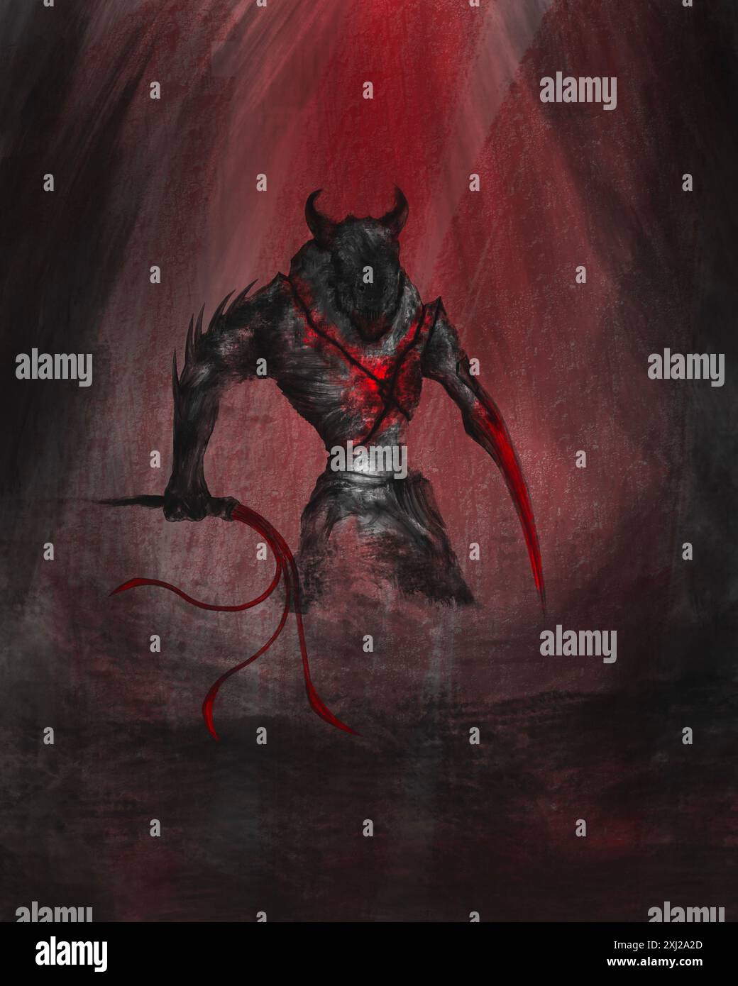 Dark demon illustration, horror fantasy character Stock Photo - Alamy