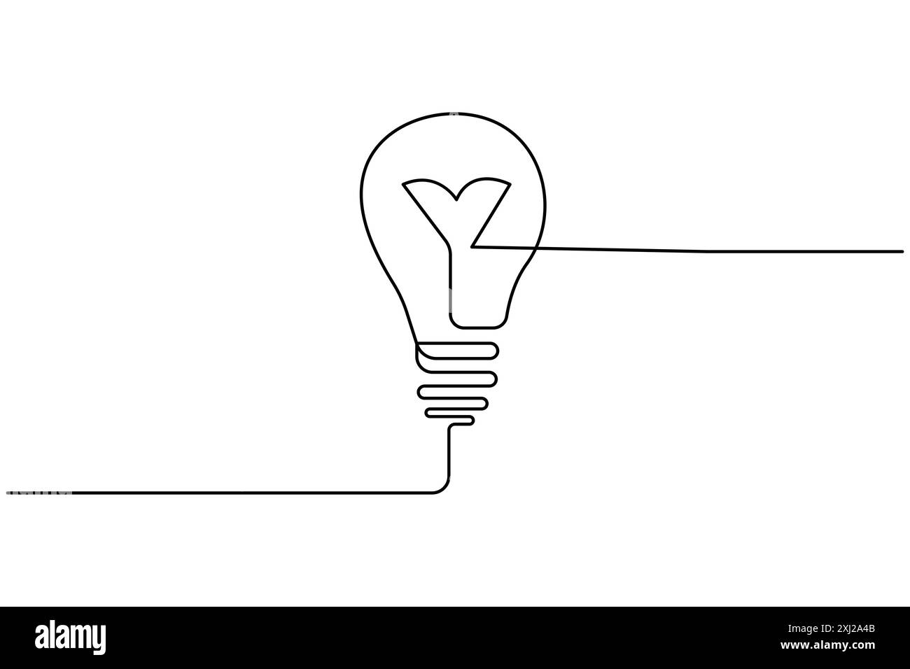 Light bulb continuous one line drawing of bulb isolated outline vector ...