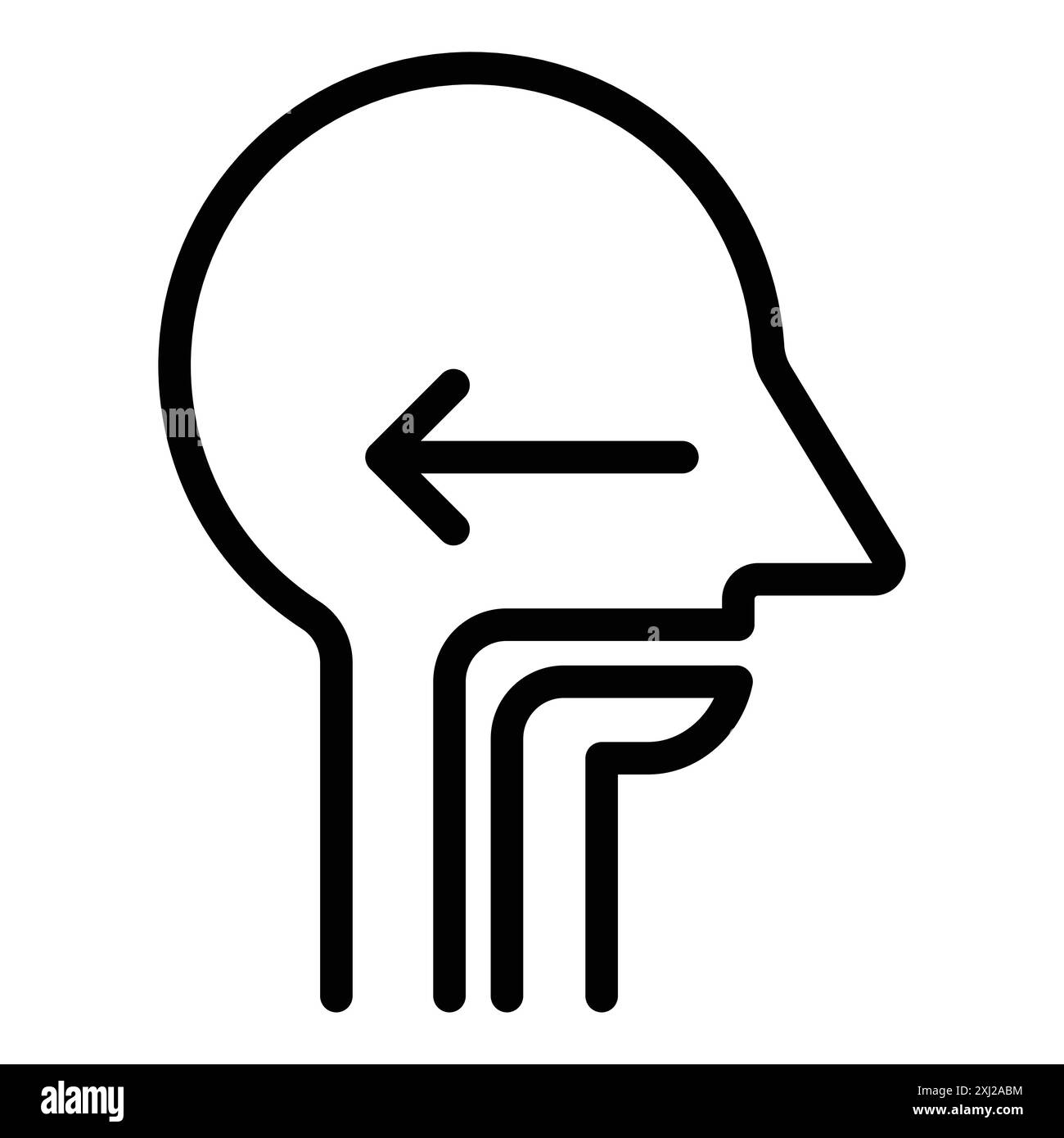Swallowing reflex icon linear logo mark set collection in black and ...