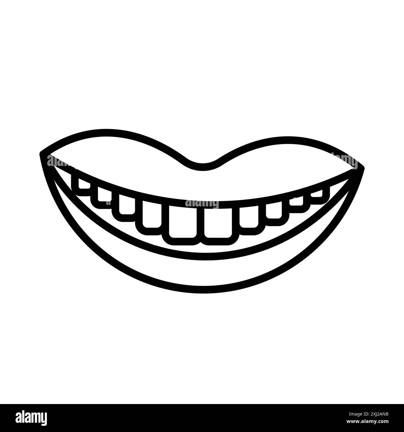 smile with teeth icon linear logo mark set collection in black and ...
