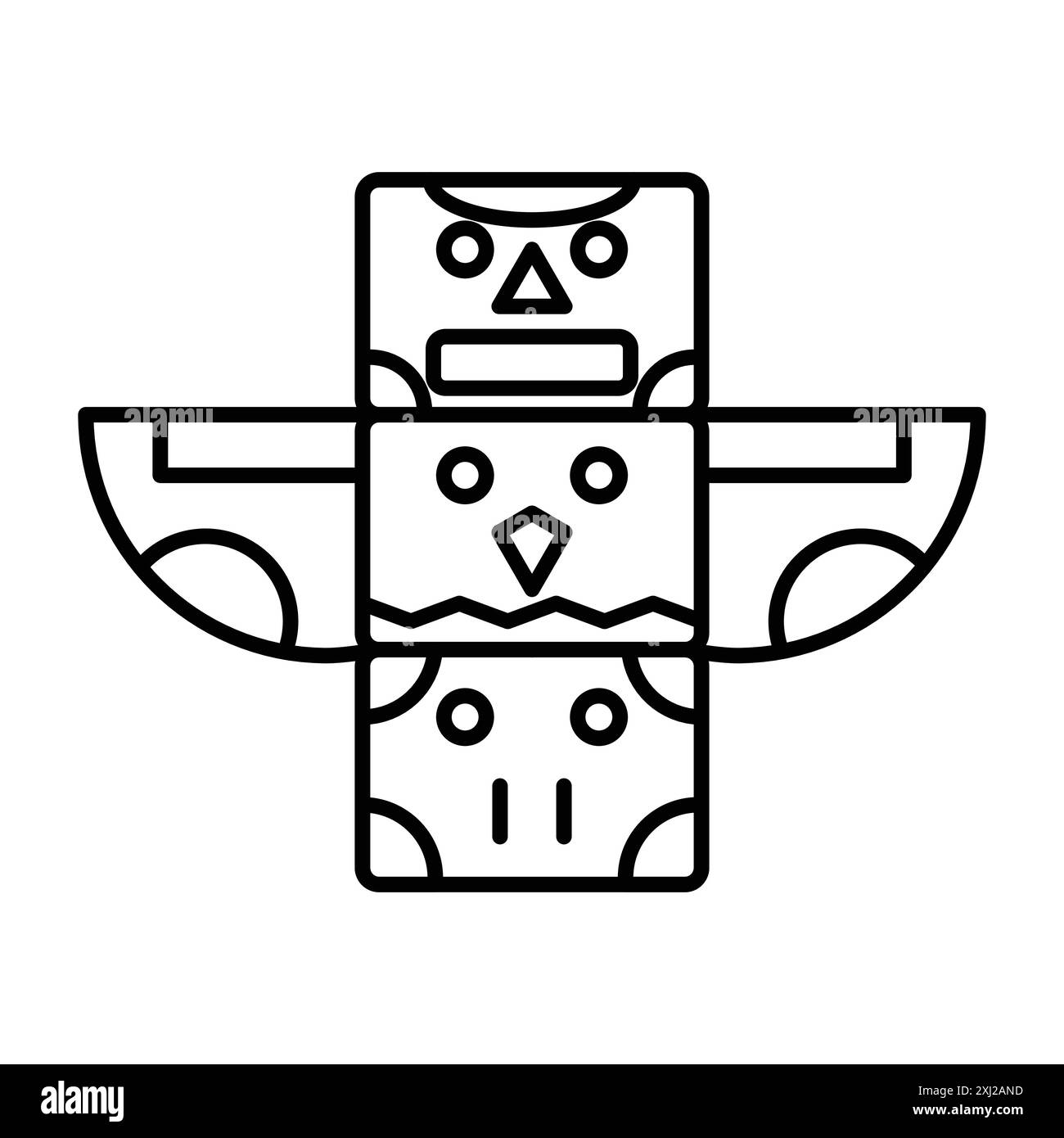 Totem Icon Linear Logo Mark Set Collection In Black And White For Web Stock Vector Image And Art