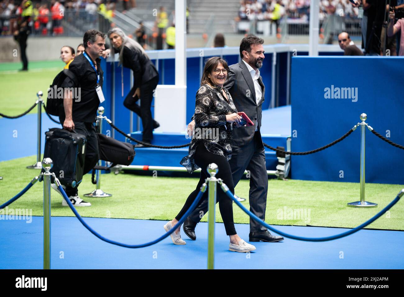 Madrid, Spain. 16th July, 2024. Jose Angel Sanchez and Fayza Lamari, mother of Kylian Mbappe ...