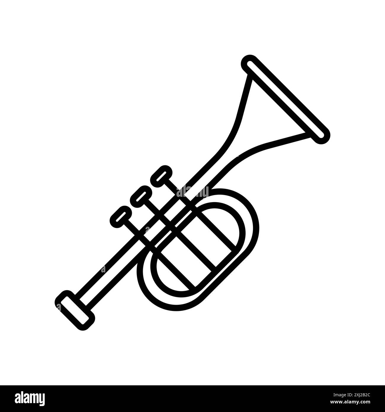 Trumpet icon linear logo mark set collection in black and white for web ...