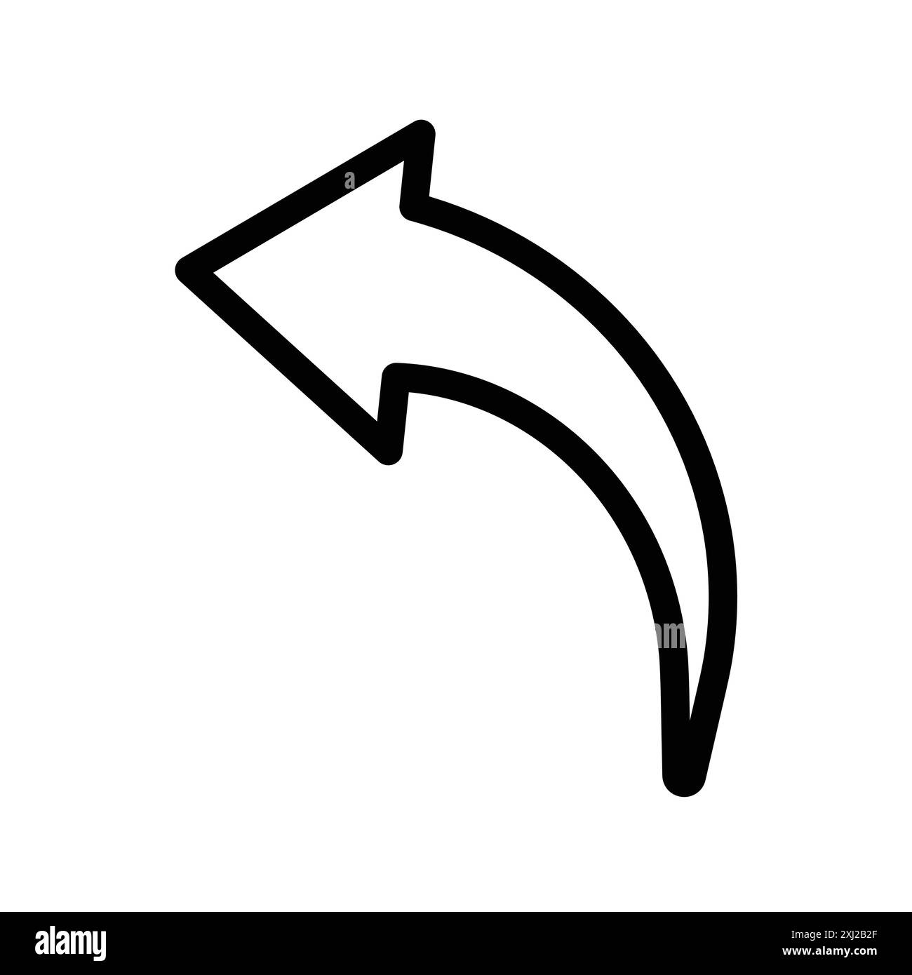 Undo arrow sign icon linear logo mark set collection in black and white ...