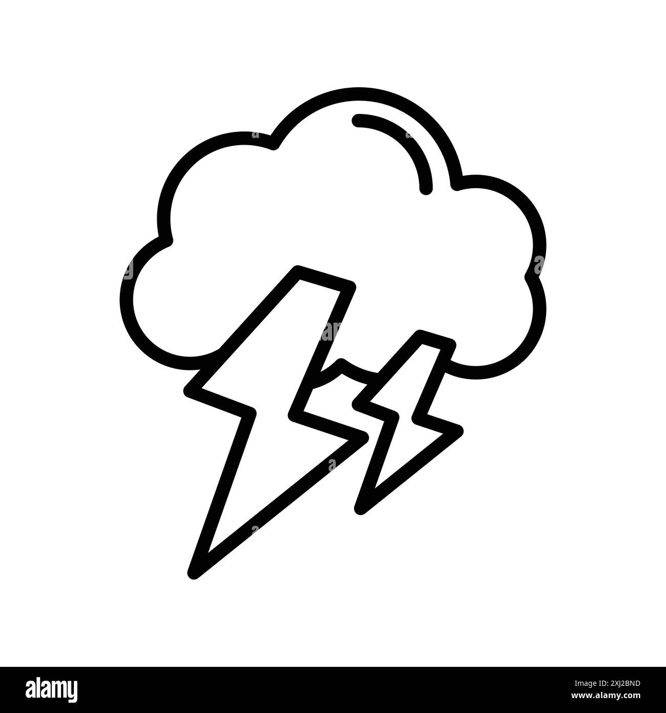 Thunder lightning icon linear logo mark set collection in black and ...