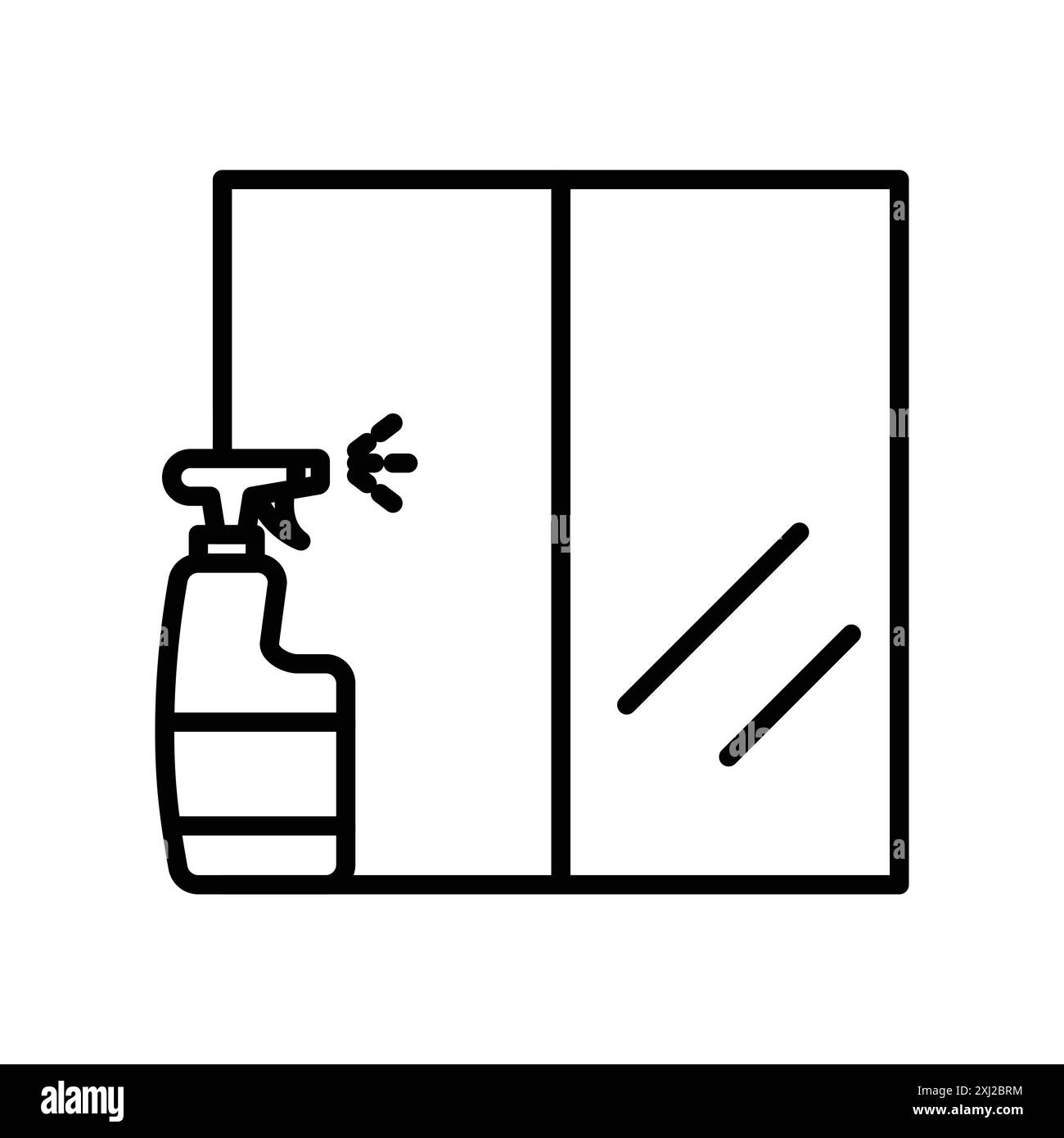 Windows cleaning icon linear logo mark set collection in black and ... Windows cleaning icon linear logo mark set collection in black and ...
