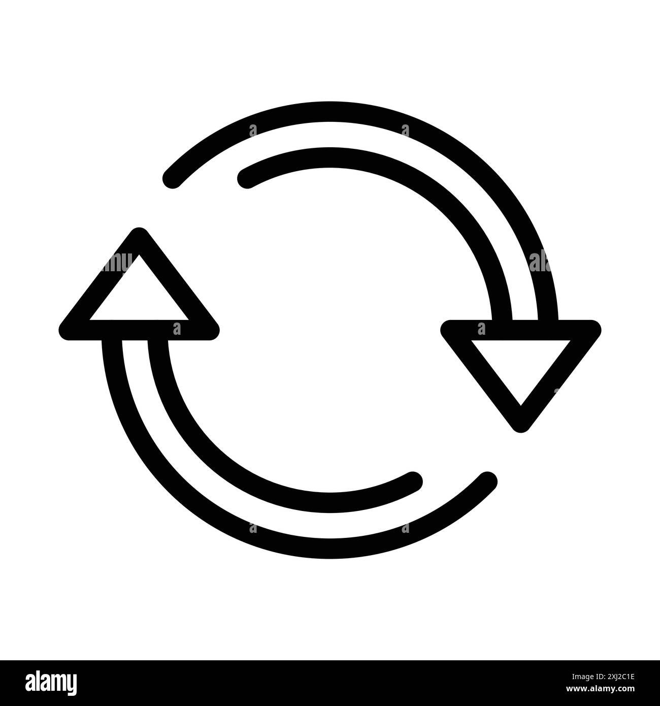 Synchronization icon linear logo mark set collection in black and white for web Stock Vector ...