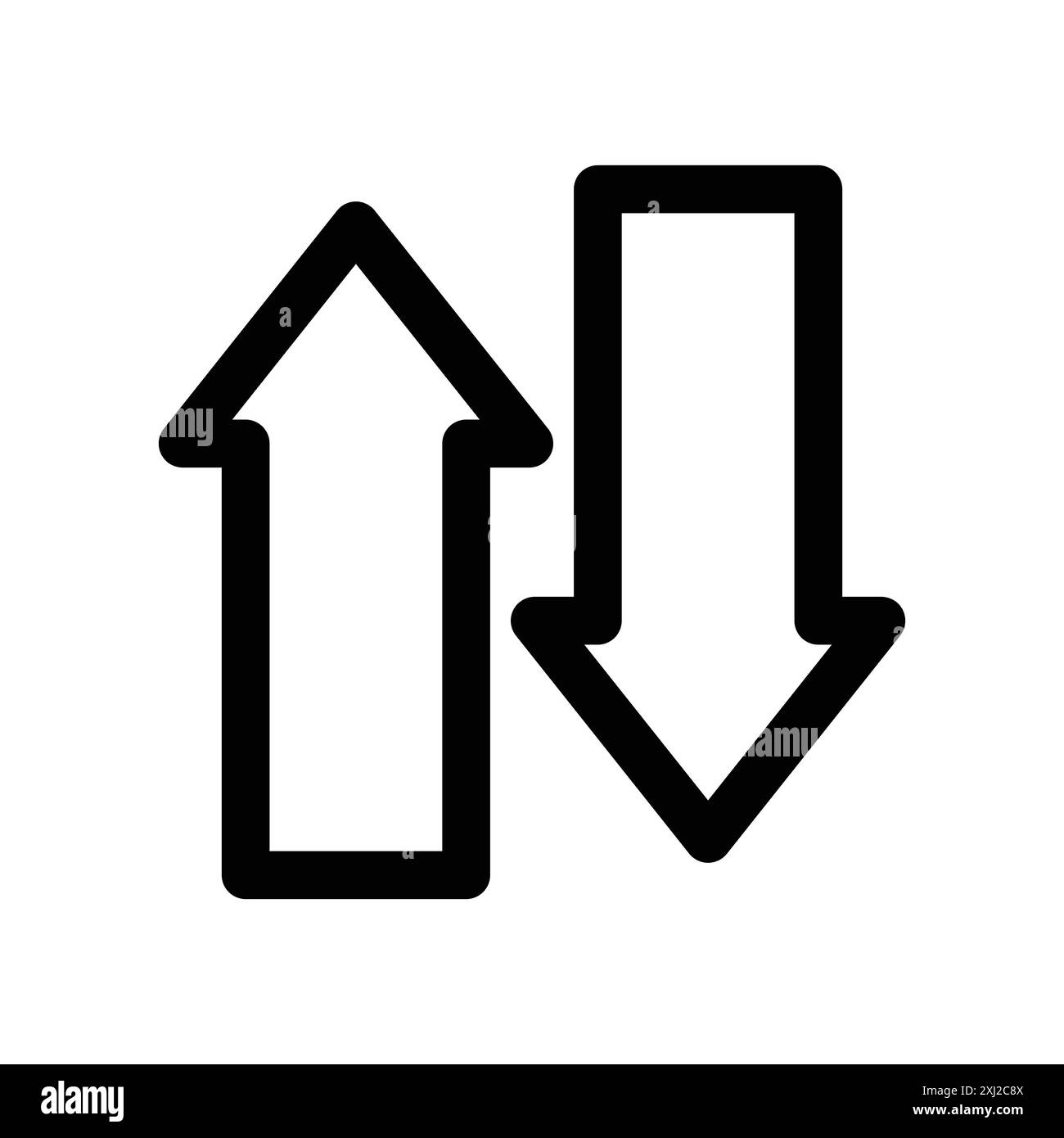 Up and down arrows icon linear logo mark set collection in black and ...