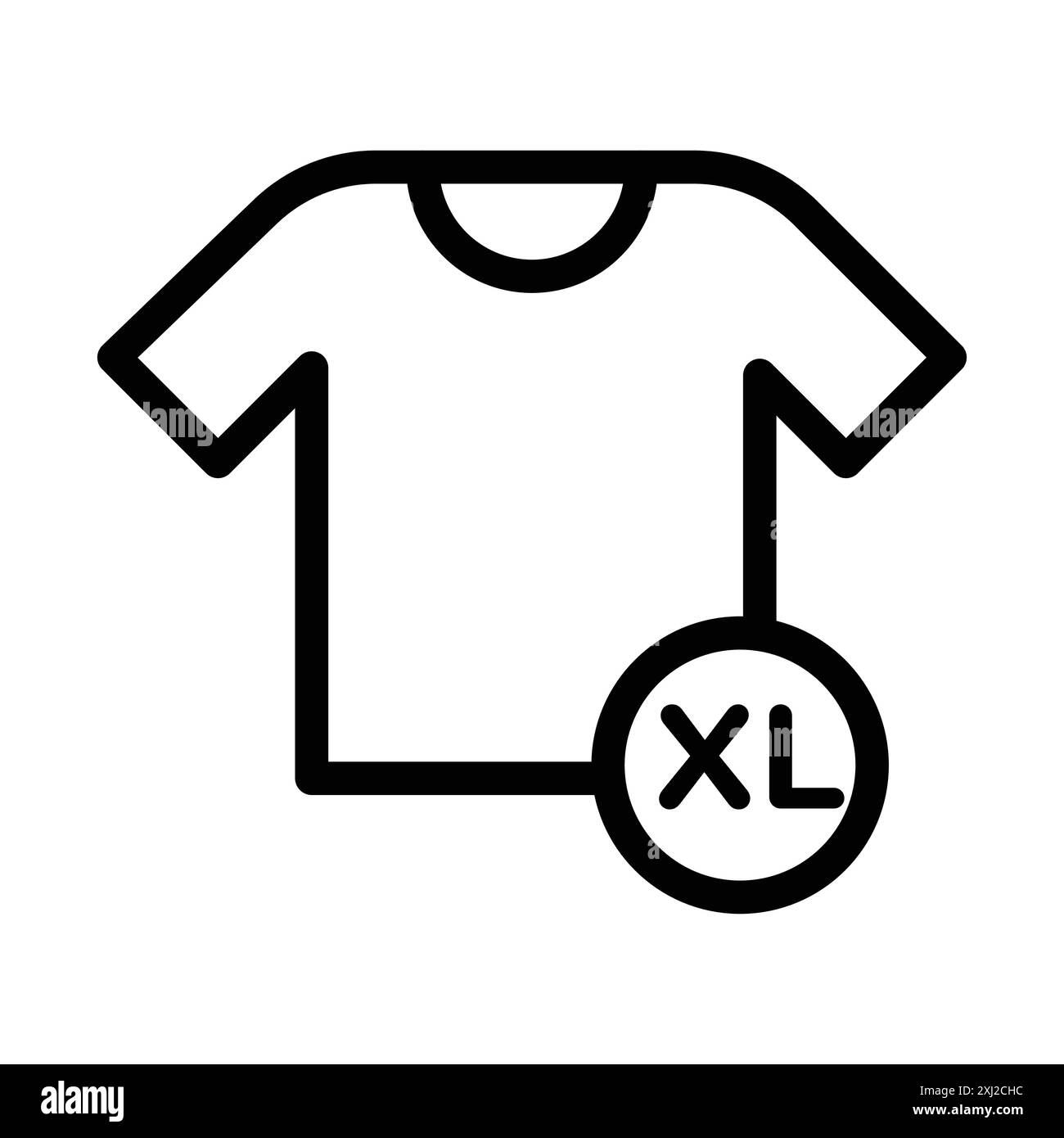 XL Shirt Size Icon linear logo mark set collection in black and white for web Stock Vector Image ...