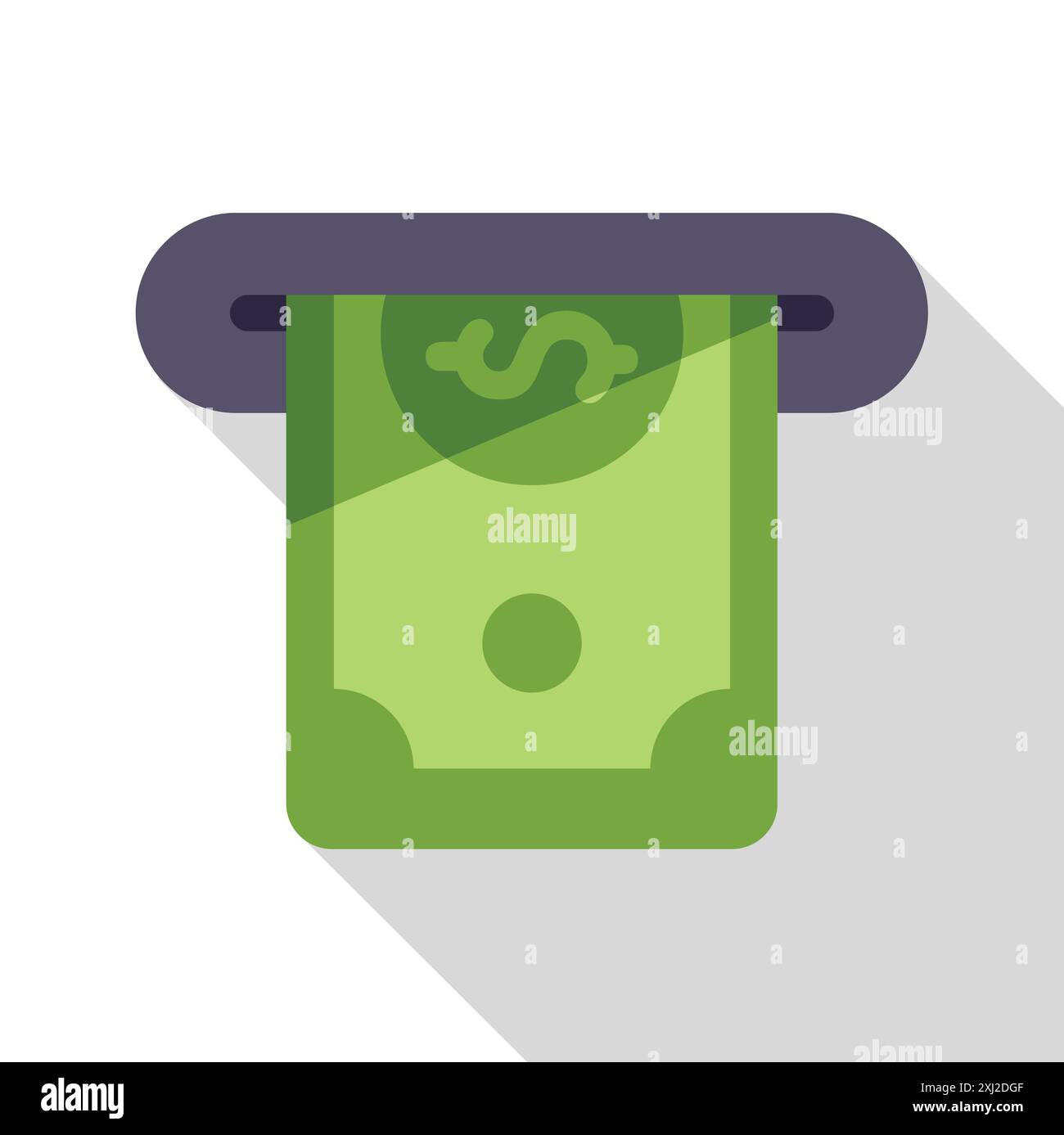 Green banknote with dollar sign being dispensed by a cash machine Stock ...