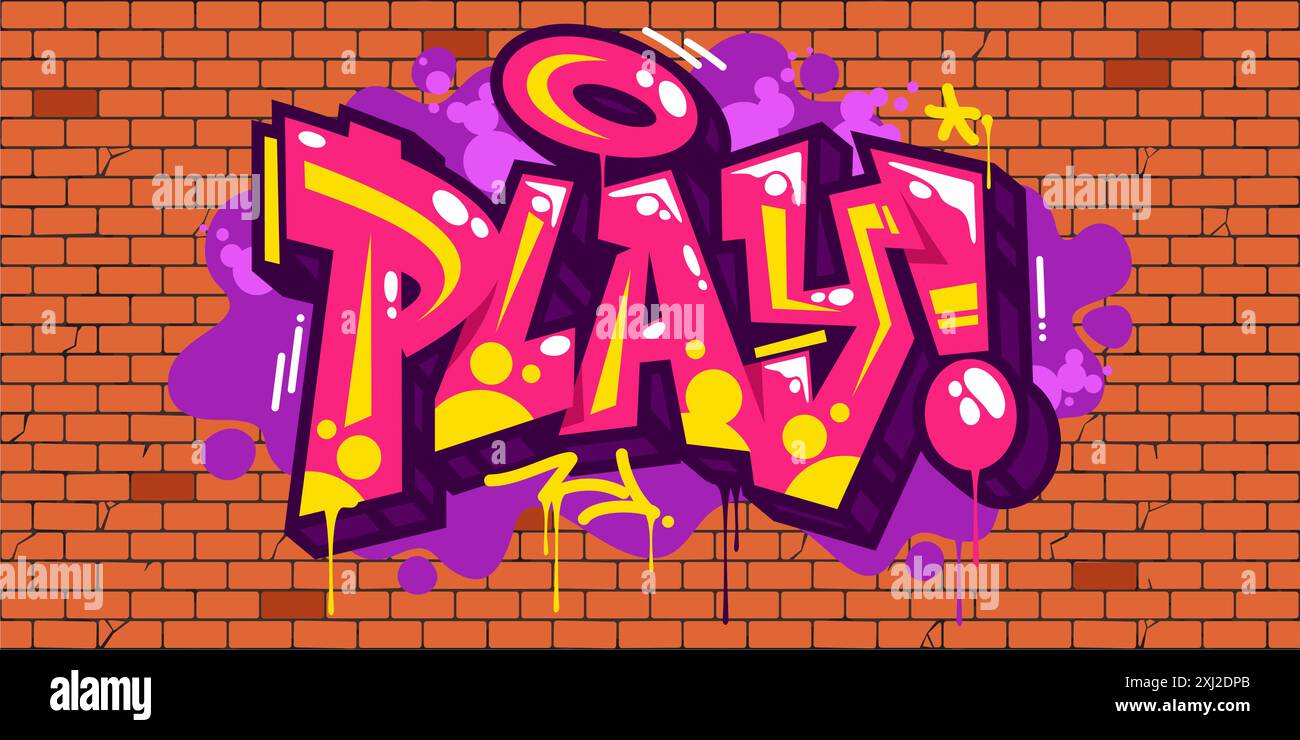 Trendy Street Art Abstract Word Play In Graffiti Urban Style Lettering ...