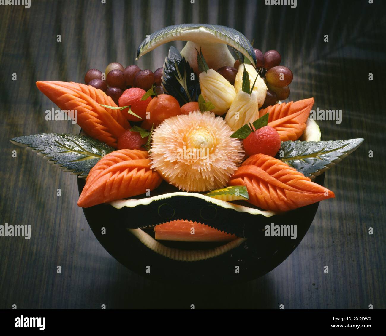 Thai sculpted fruit Stock Photo - Alamy