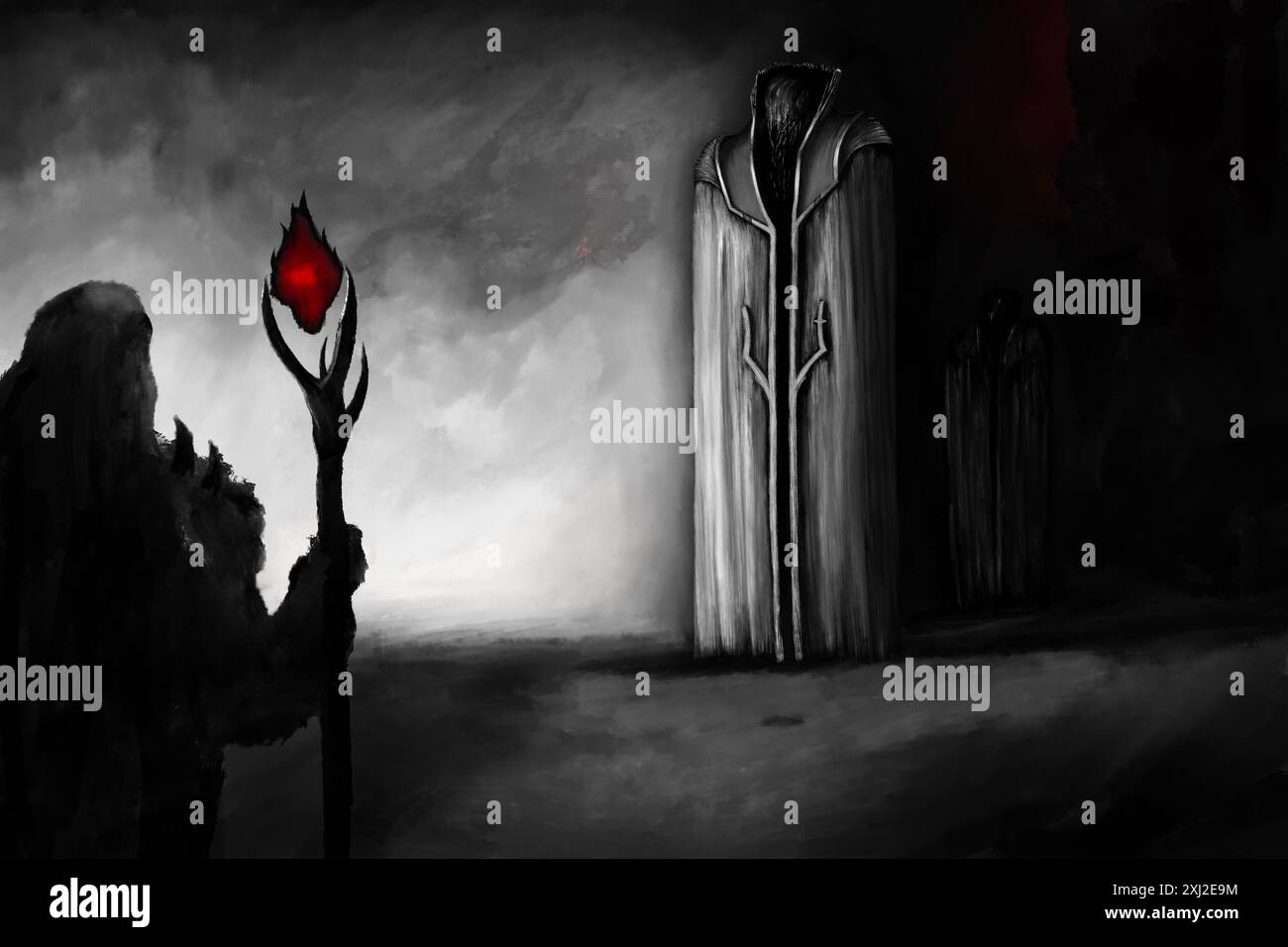 Fantasy dark world, characters concept Stock Photo - Alamy