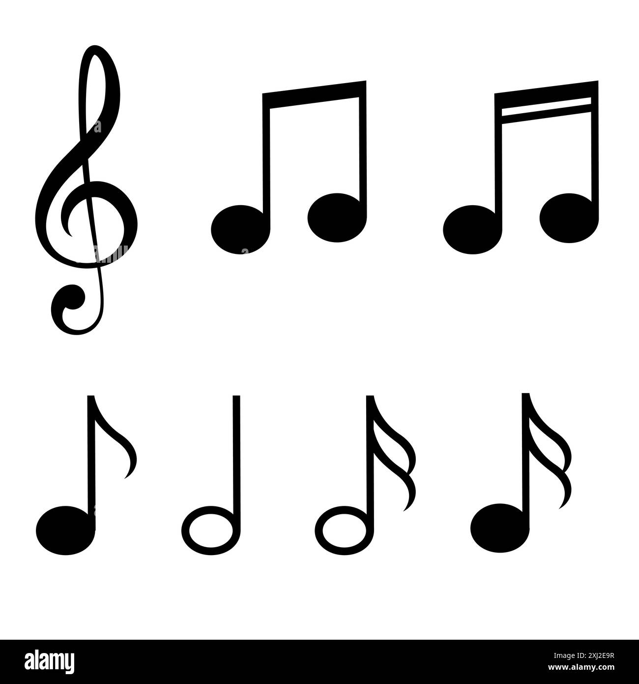 Music notes icon set Stock Vector Image & Art - Alamy