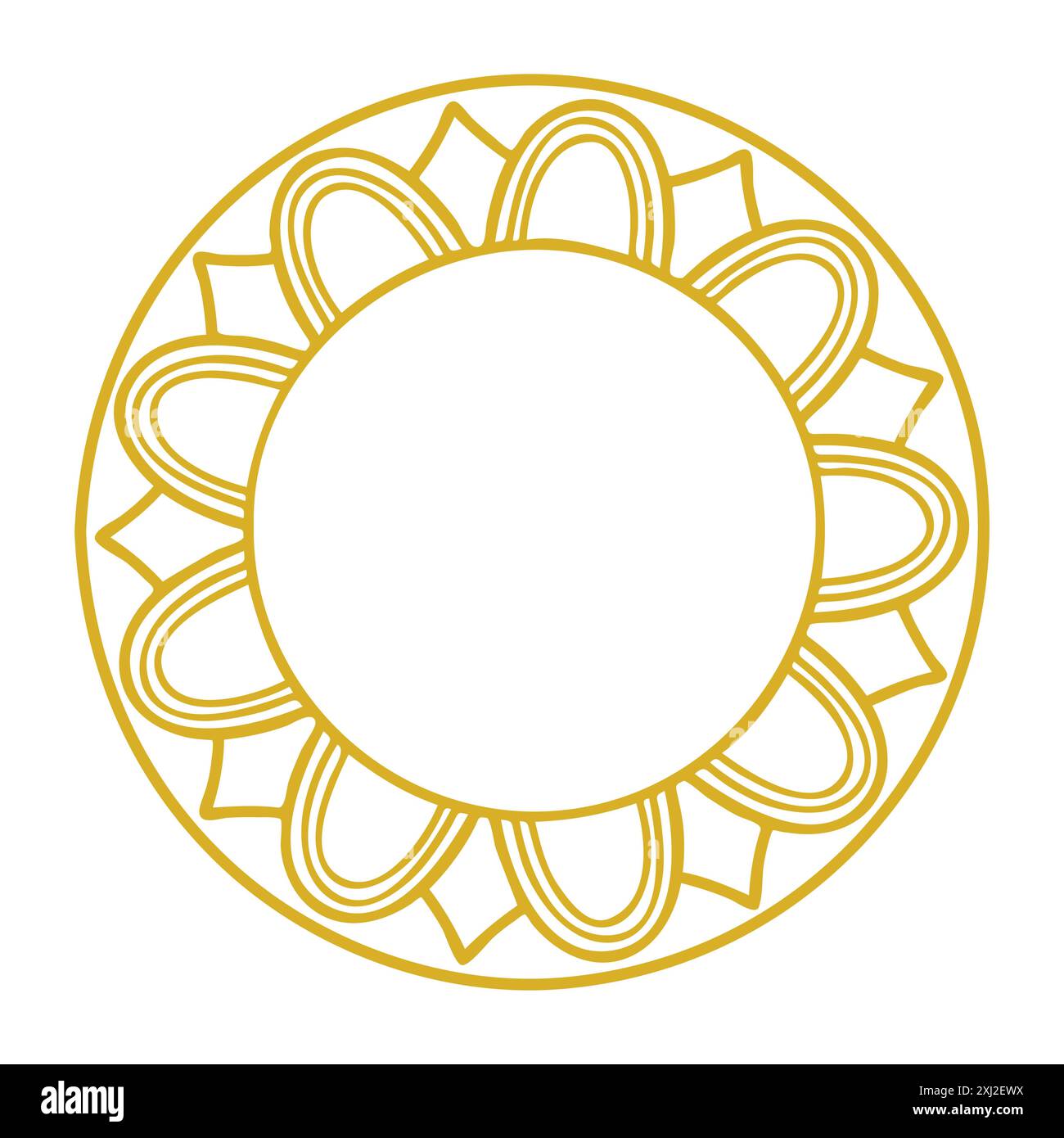 Golden circle flower frame hi-res stock photography and images - Alamy