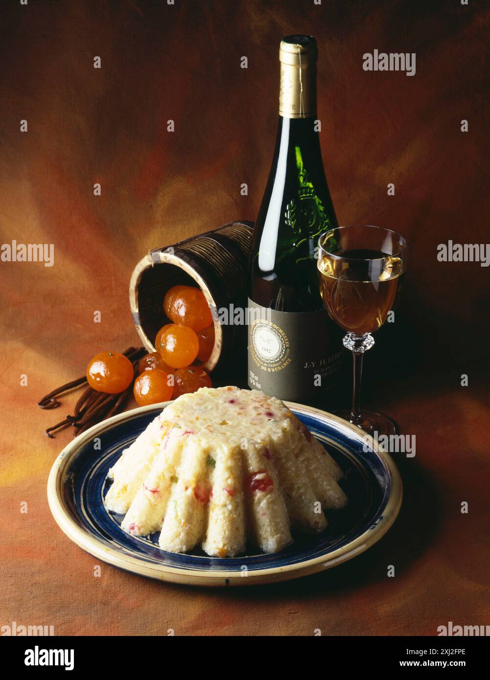 Rice pudding with candied fruit Stock Photo - Alamy
