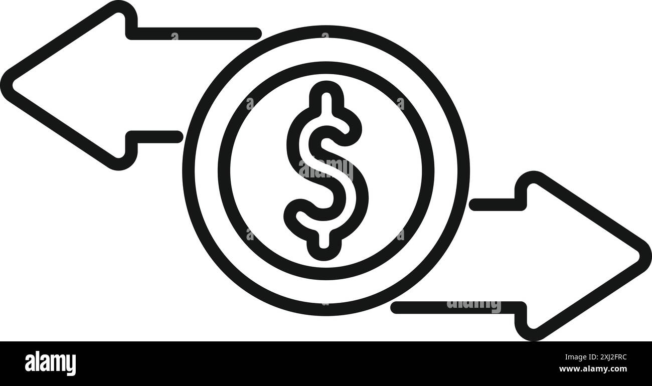 Simple line icon representing a money transfer Stock Vector Image & Art ...