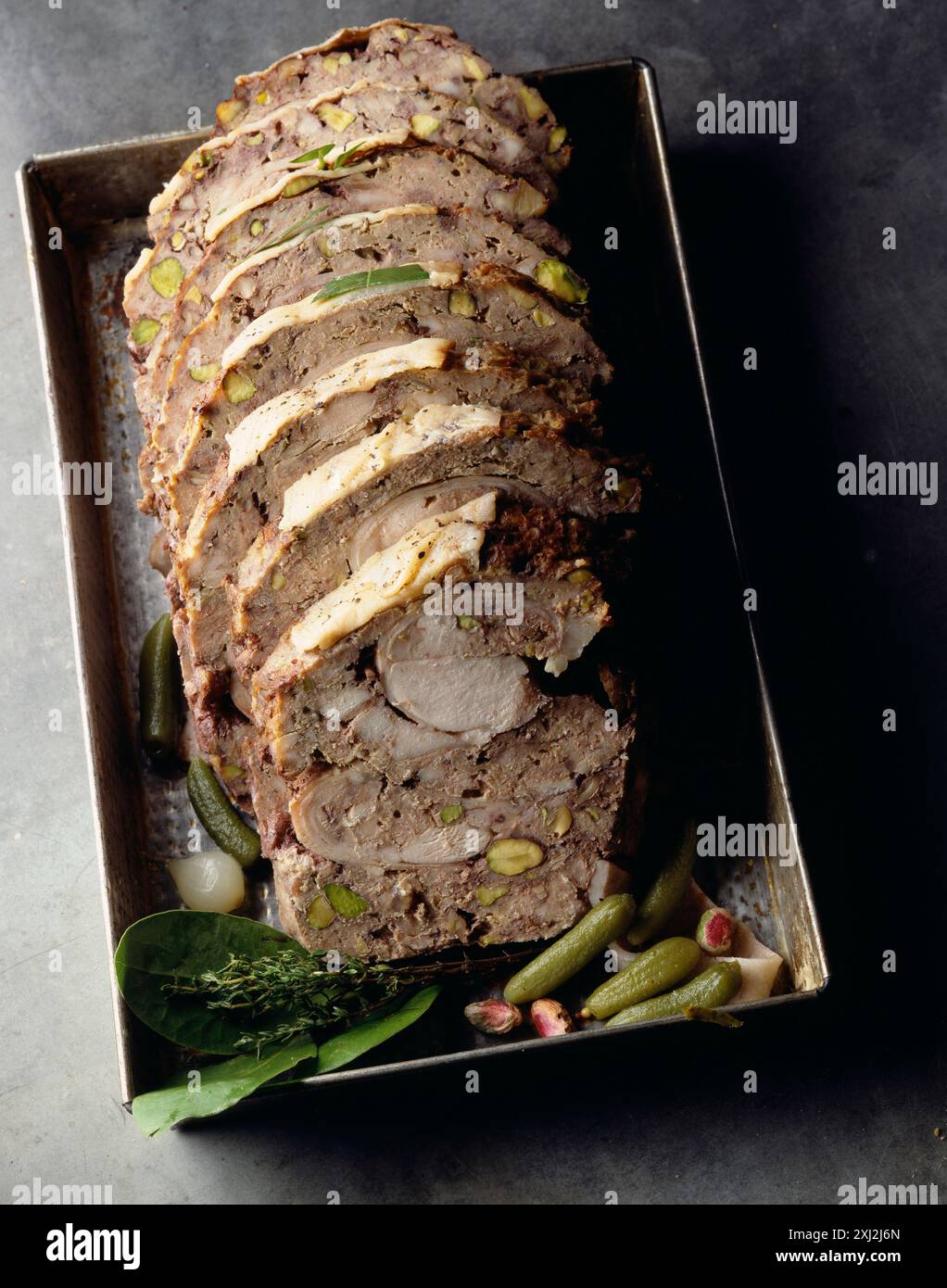 Sliced rabbit paté Stock Photo - Alamy