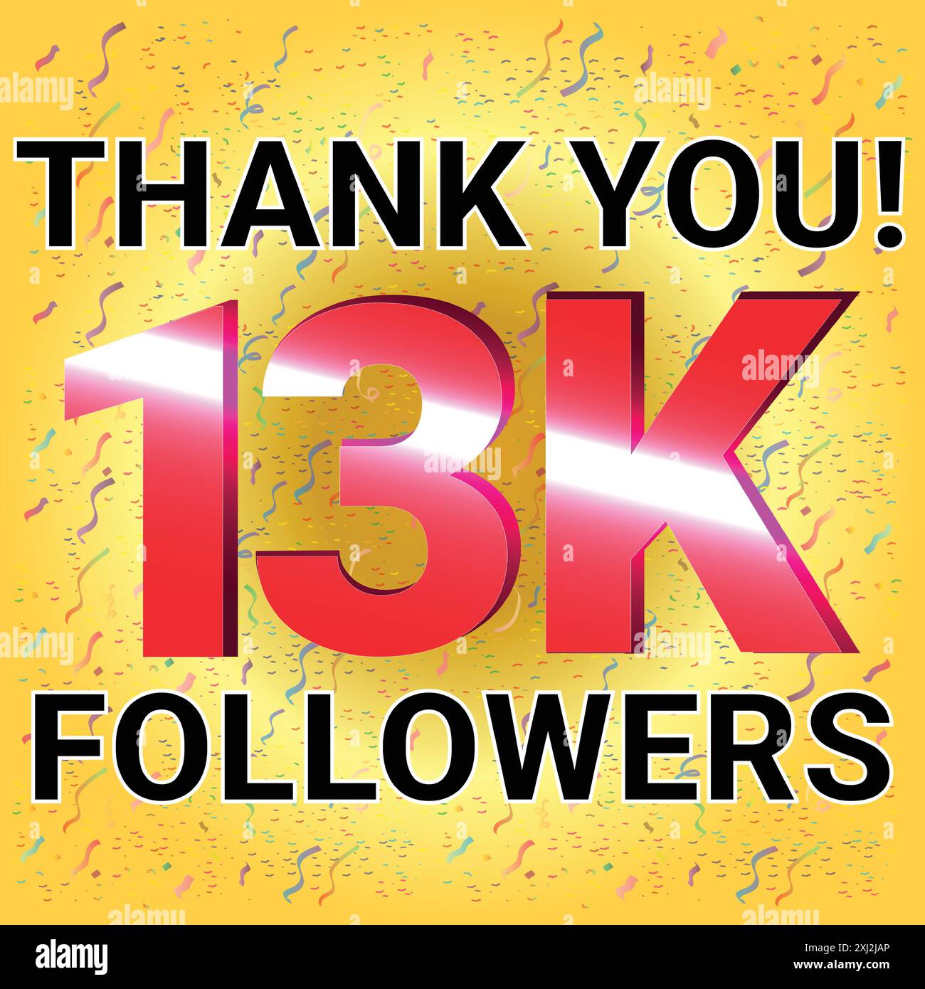 13K Followers Thank You for social media networks, the anniversary ...