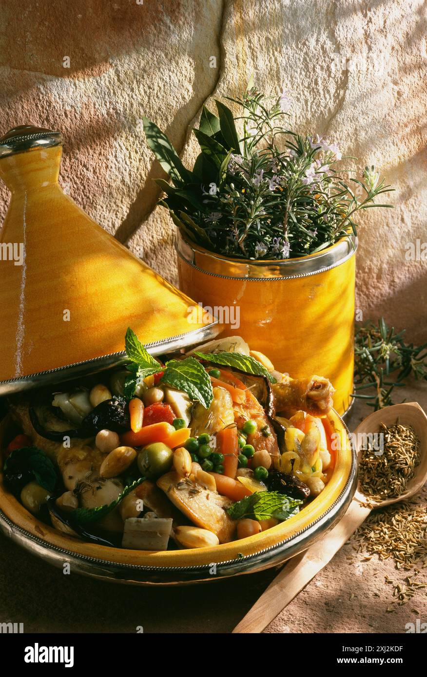 chicken tajine with prunes and preserved onions Stock Photo - Alamy