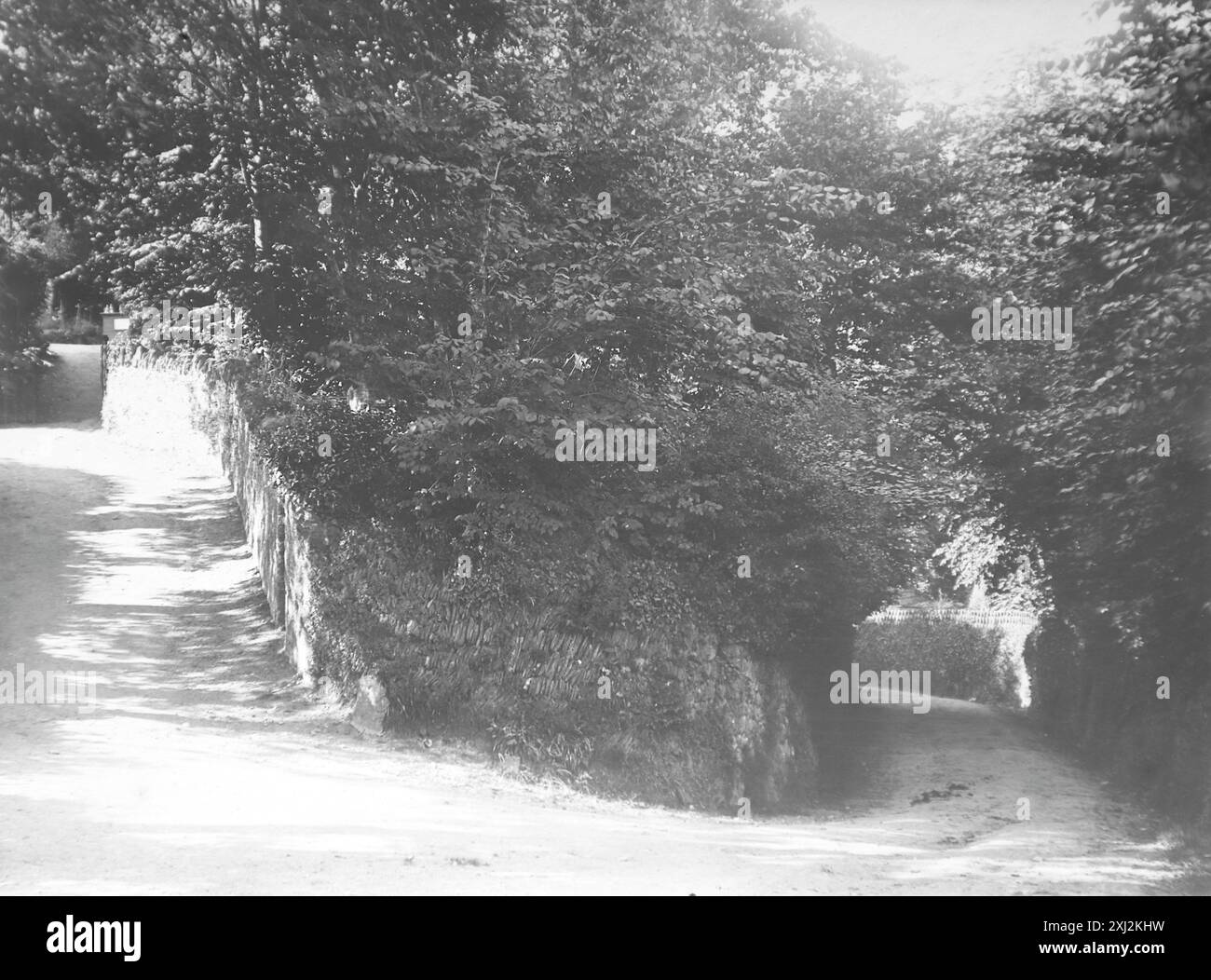 A narrow road with a sharp bend on the way to Lee Bay, Ilfracombe ...