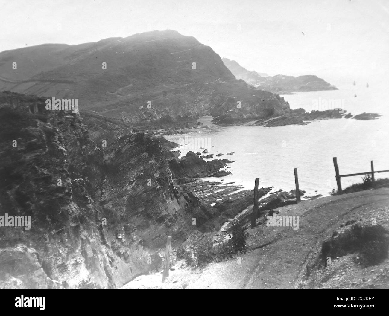 A view from high ground of Hele Bay, Ilfracombe, Devon. This photograph ...