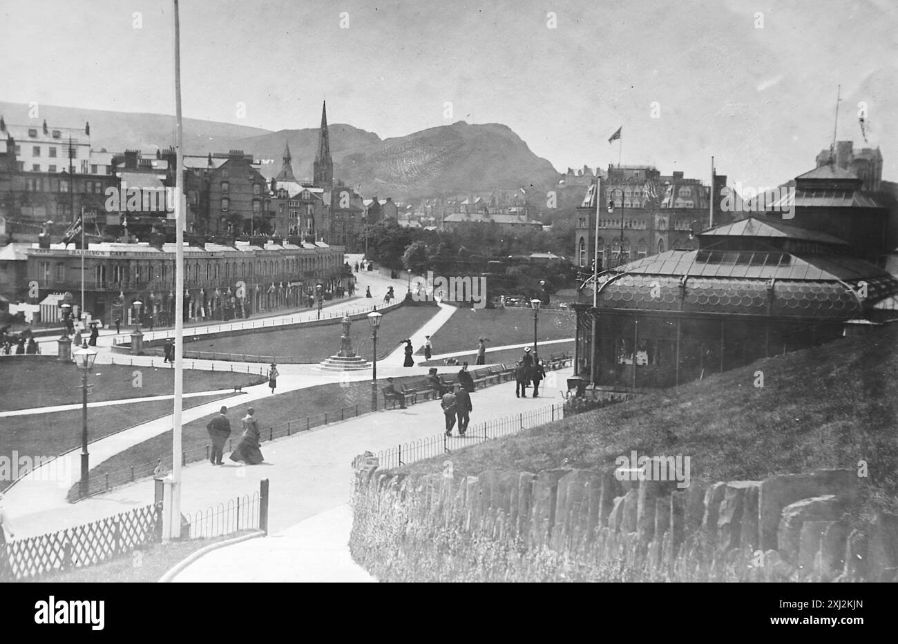 A view of Victoria Parade with people and buildings, Ilfracombe, Devon ...