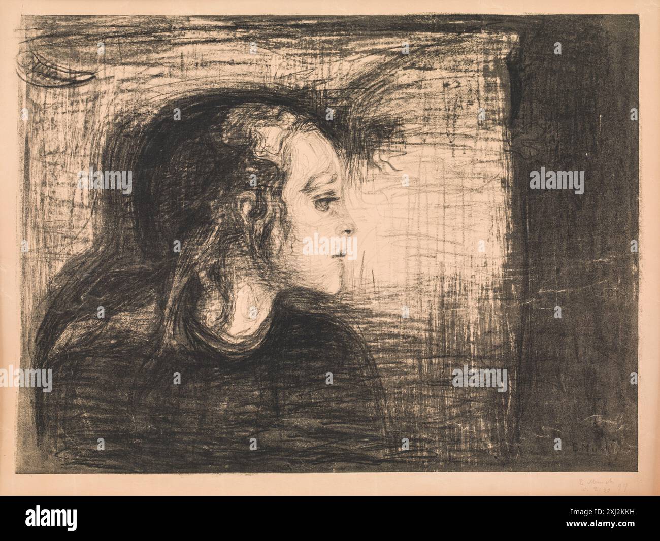 Lithograph by edvard munch 1863 1944 hi-res stock photography and ...