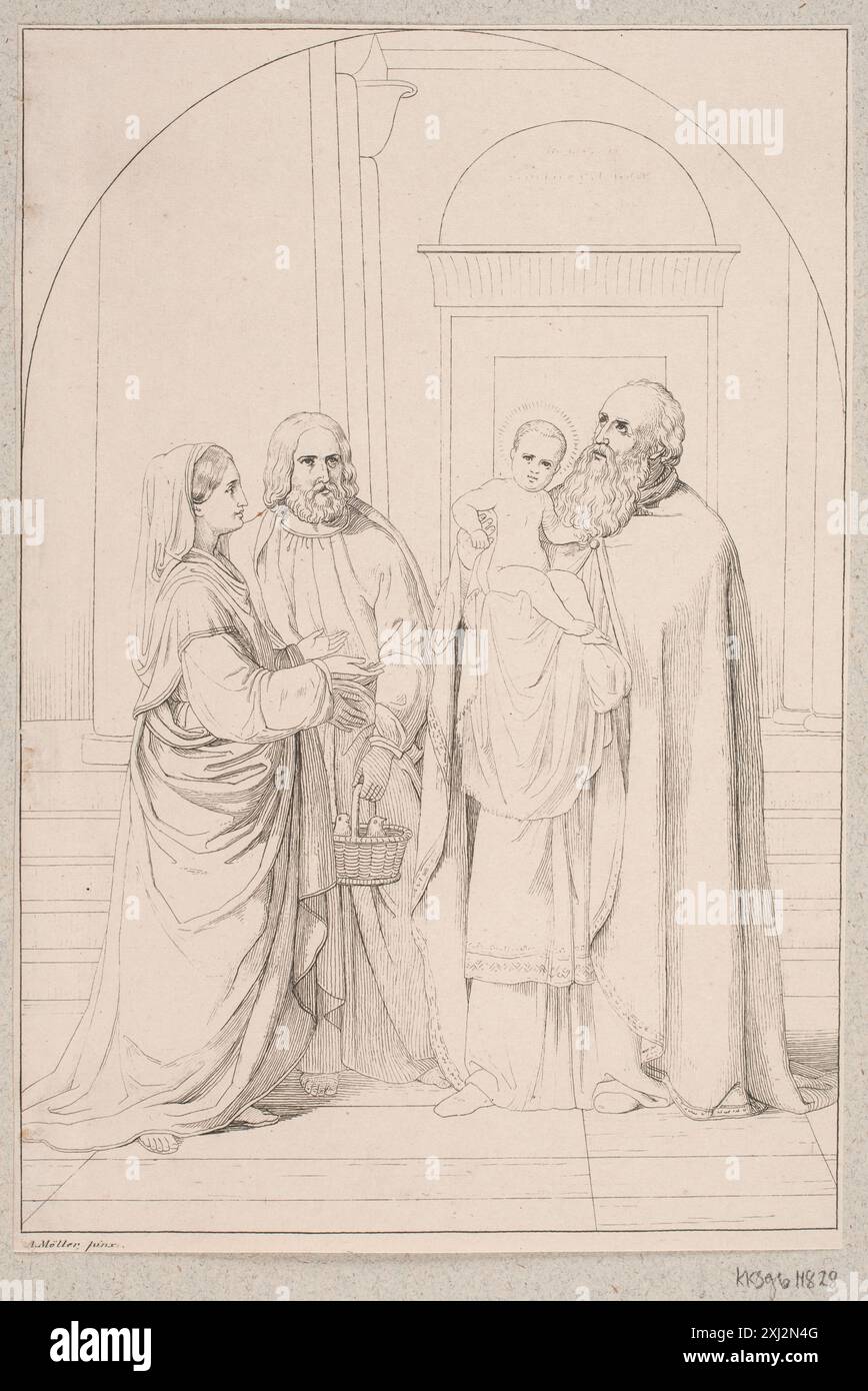 The production in the temple Lehmann, Edvard 1815 - 1892, Müller, Adam ...