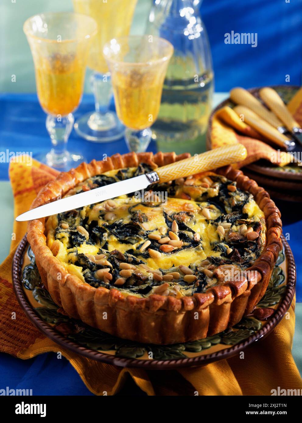 Brousse and chard savoury tart Stock Photo - Alamy