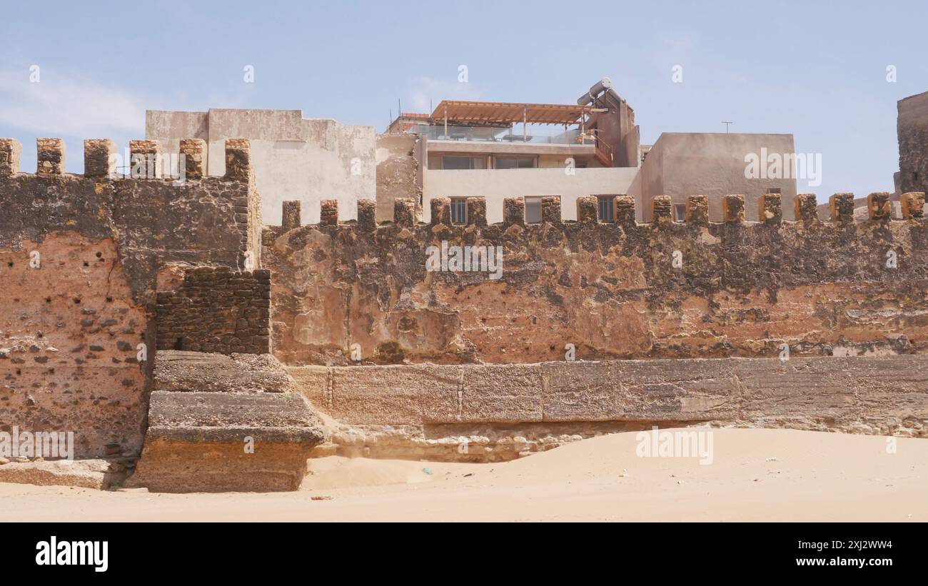 The old walls of Essaouira (Mogador) which have seen their fair share ...