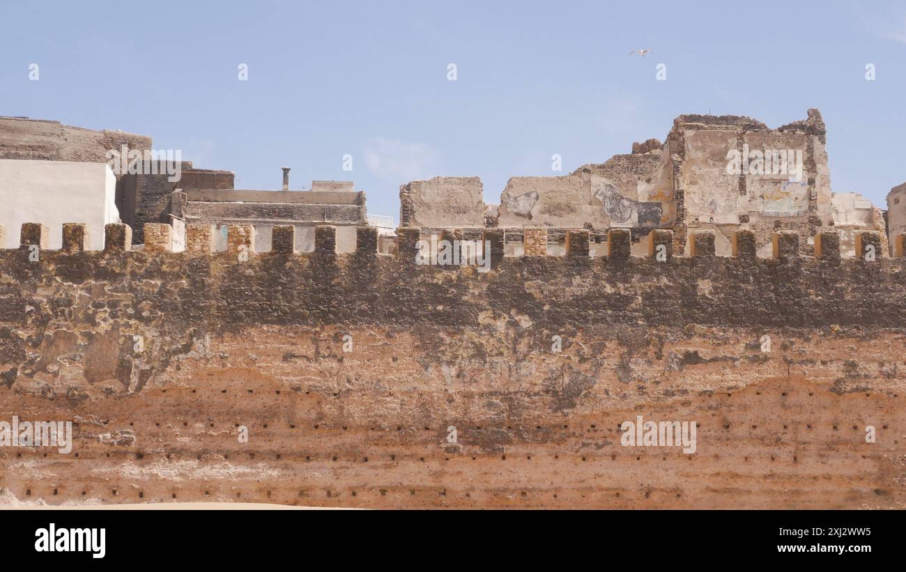 The old walls of Essaouira (Mogador) which have seen their fair share ...