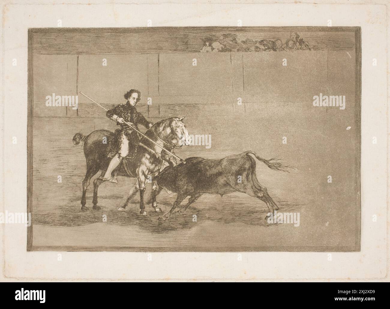 Goya depicts Pajuelera demonstrating courage in the arena at Saragossa ...