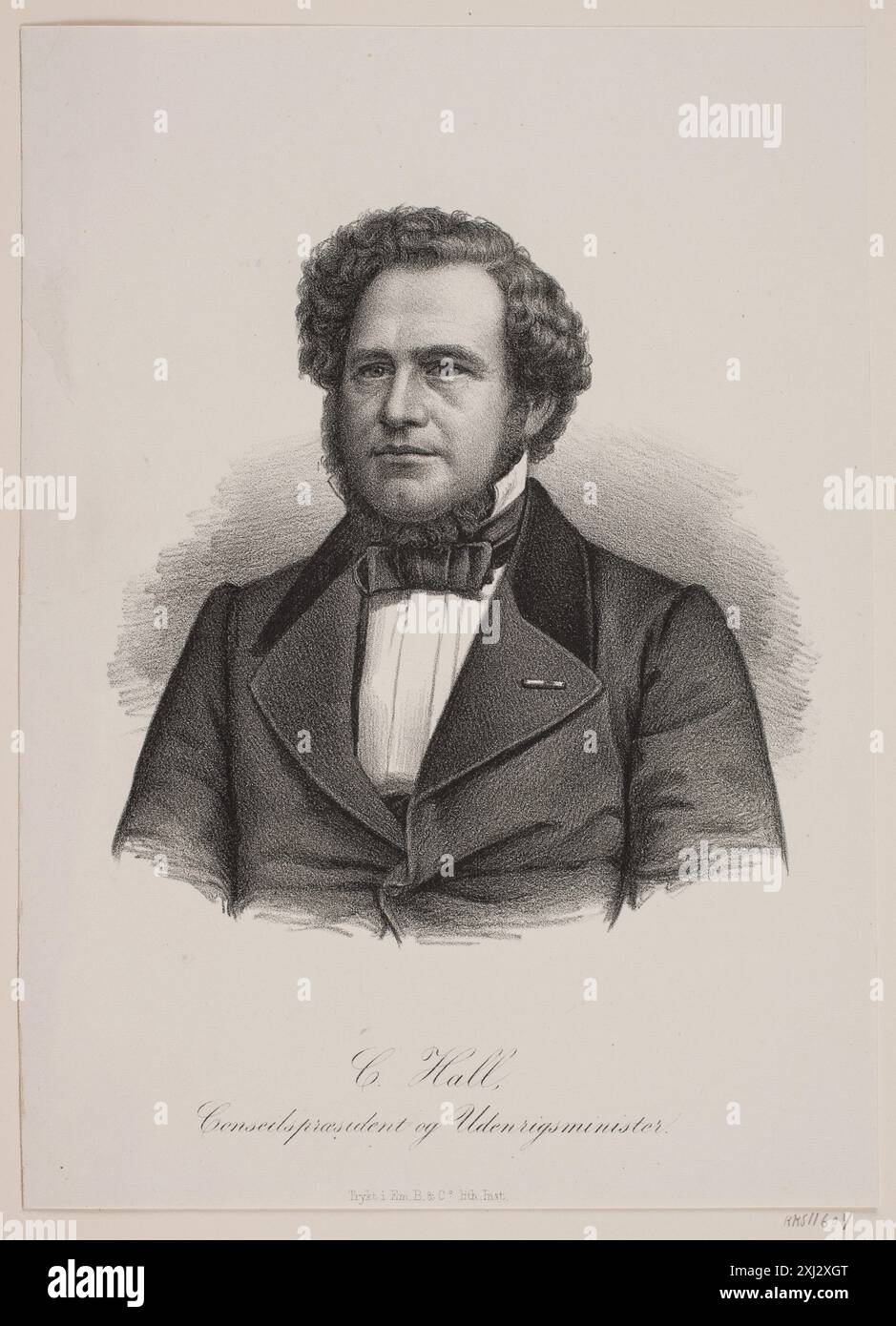C. C. Hall Ubekendt dansk , Em. Bærentzen's lithographiske Institut ...