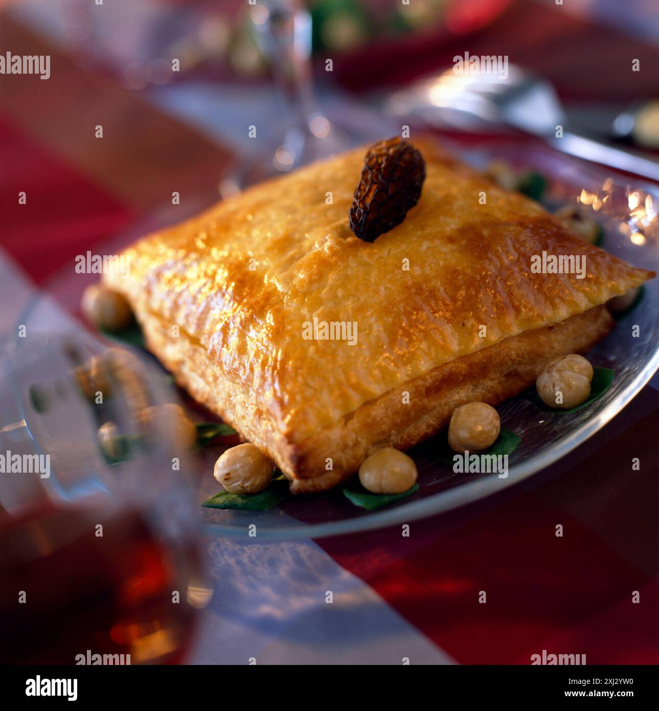 Duck and morel puff pastry pie Stock Photo - Alamy