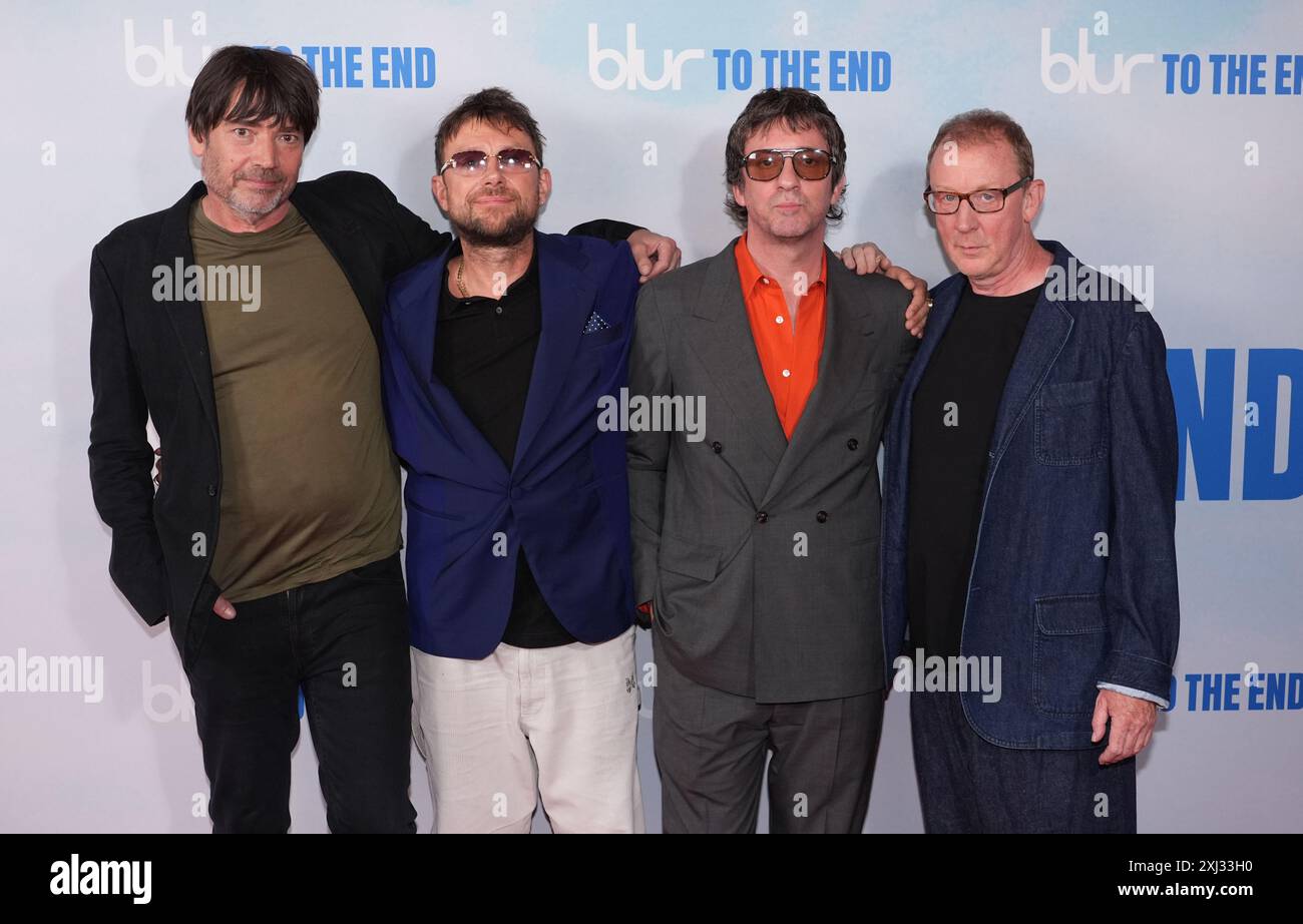 Blur members Alex James, Damon Albarn, Graham Coxon, and Dave Rowntree ...