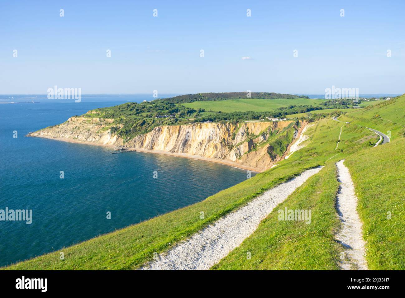 Alum Bay Isle of Wight - Alum Bay multi-coloured sand cliffs part of ...