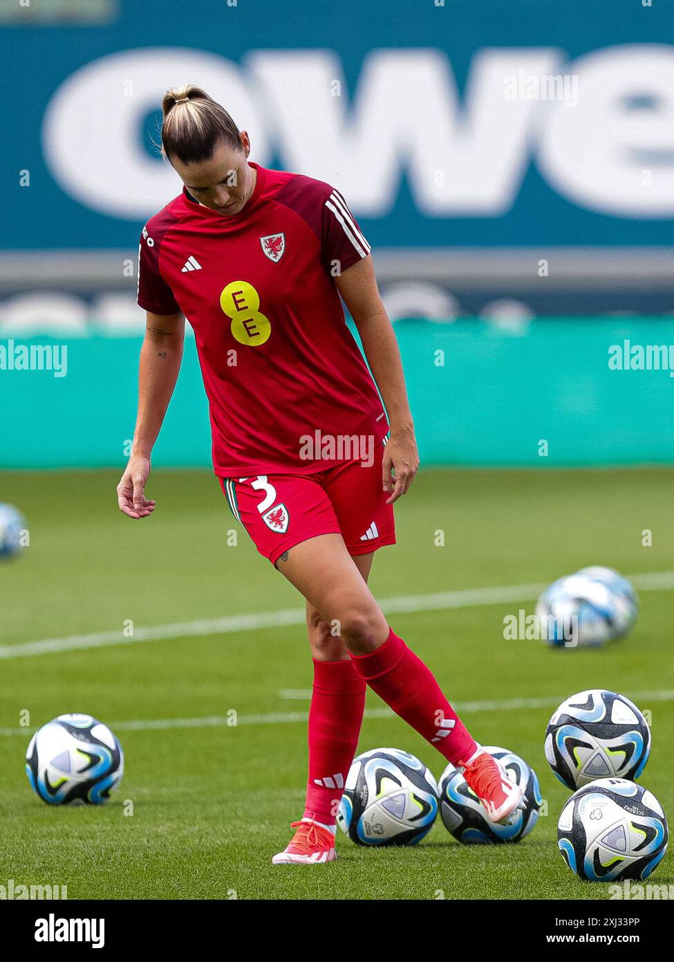 Parc y Scarlets Stadium, UK. 16th July, 2024. Gemma Evans (3 Wales ...