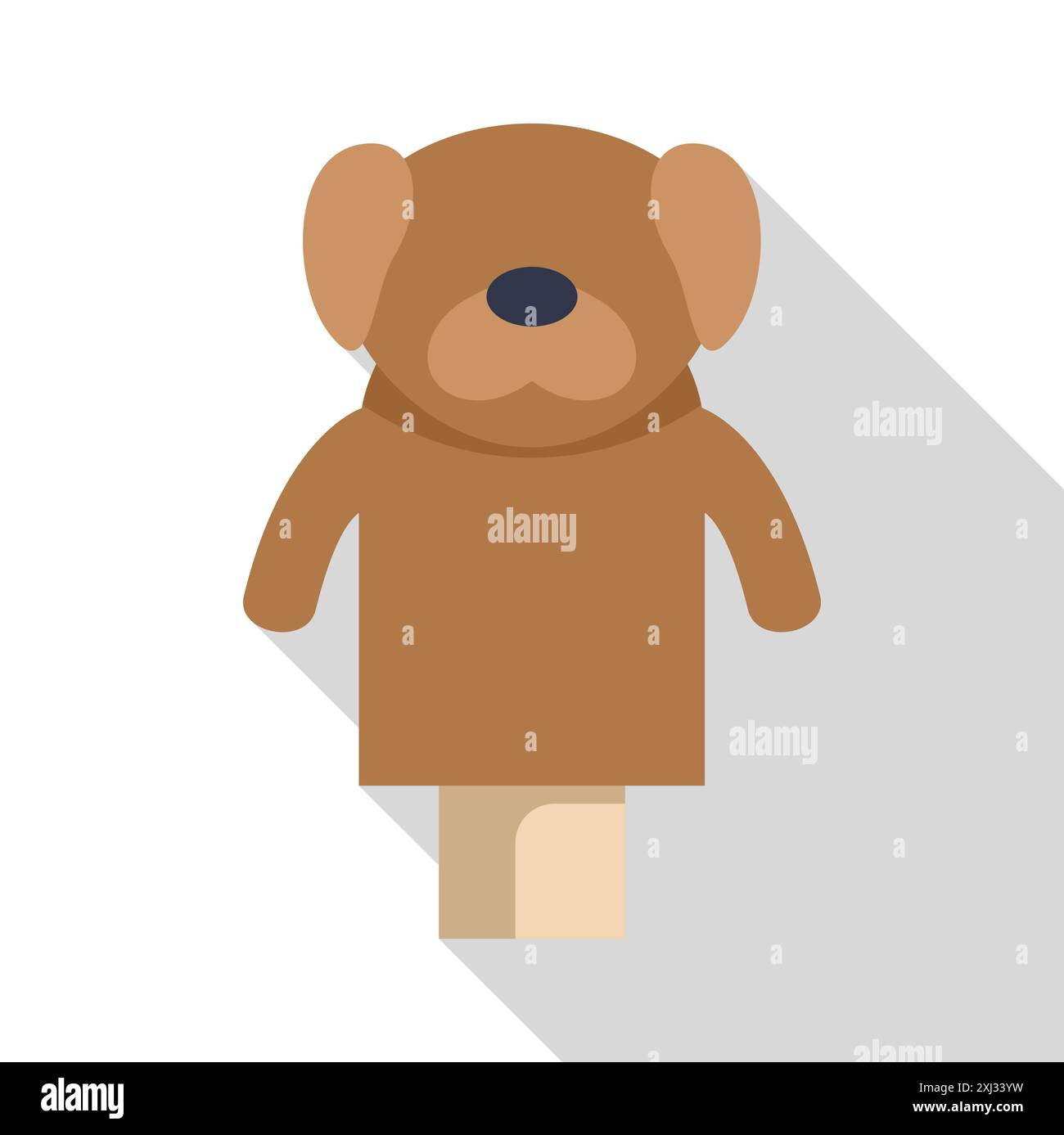 Brown dog hand puppet toy for children entertainment, isolated on white ...