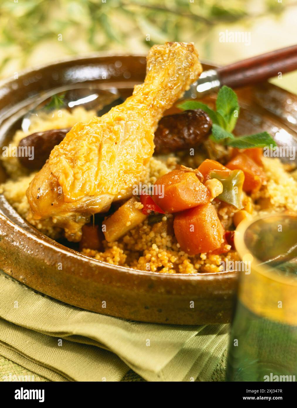 Chicken and Merguez Couscous Stock Photo - Alamy
